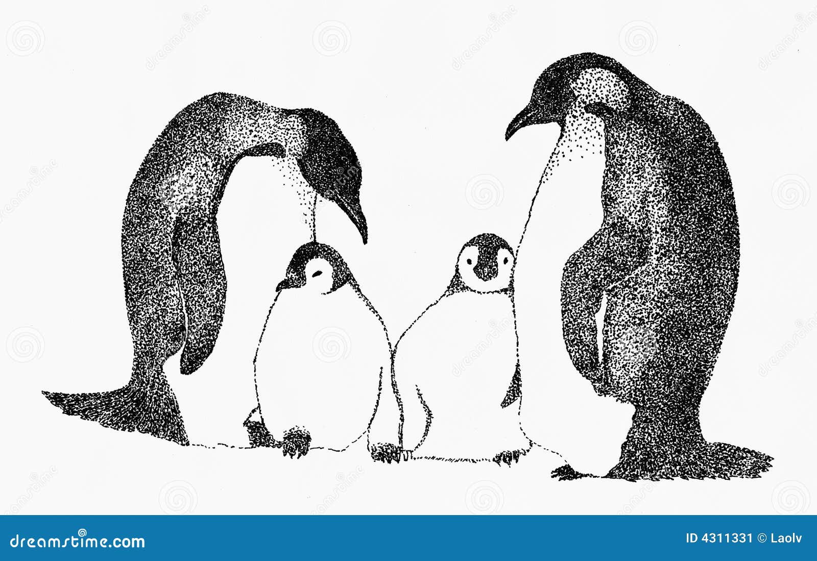 Penguin Family Drawing