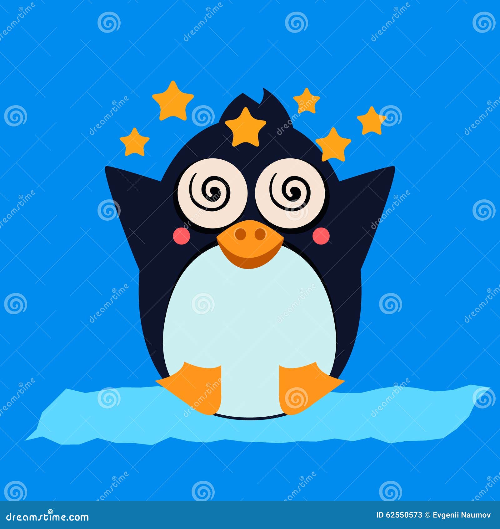 Penguin Feeling Dizzy. Vector Illustration Stock Vector - Illustration ...
