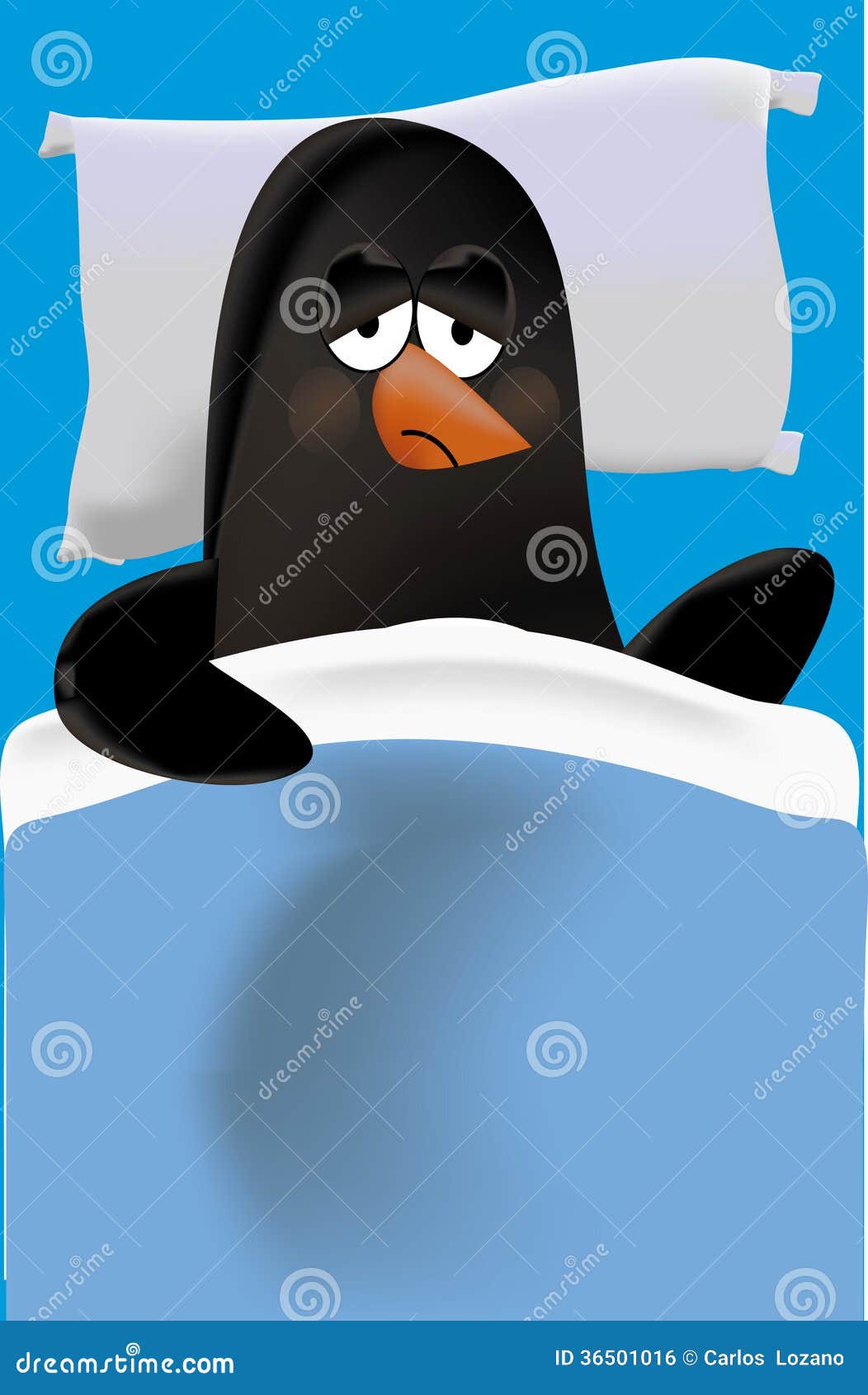 Sick Penguin Cartoon Vector | CartoonDealer.com #31872907