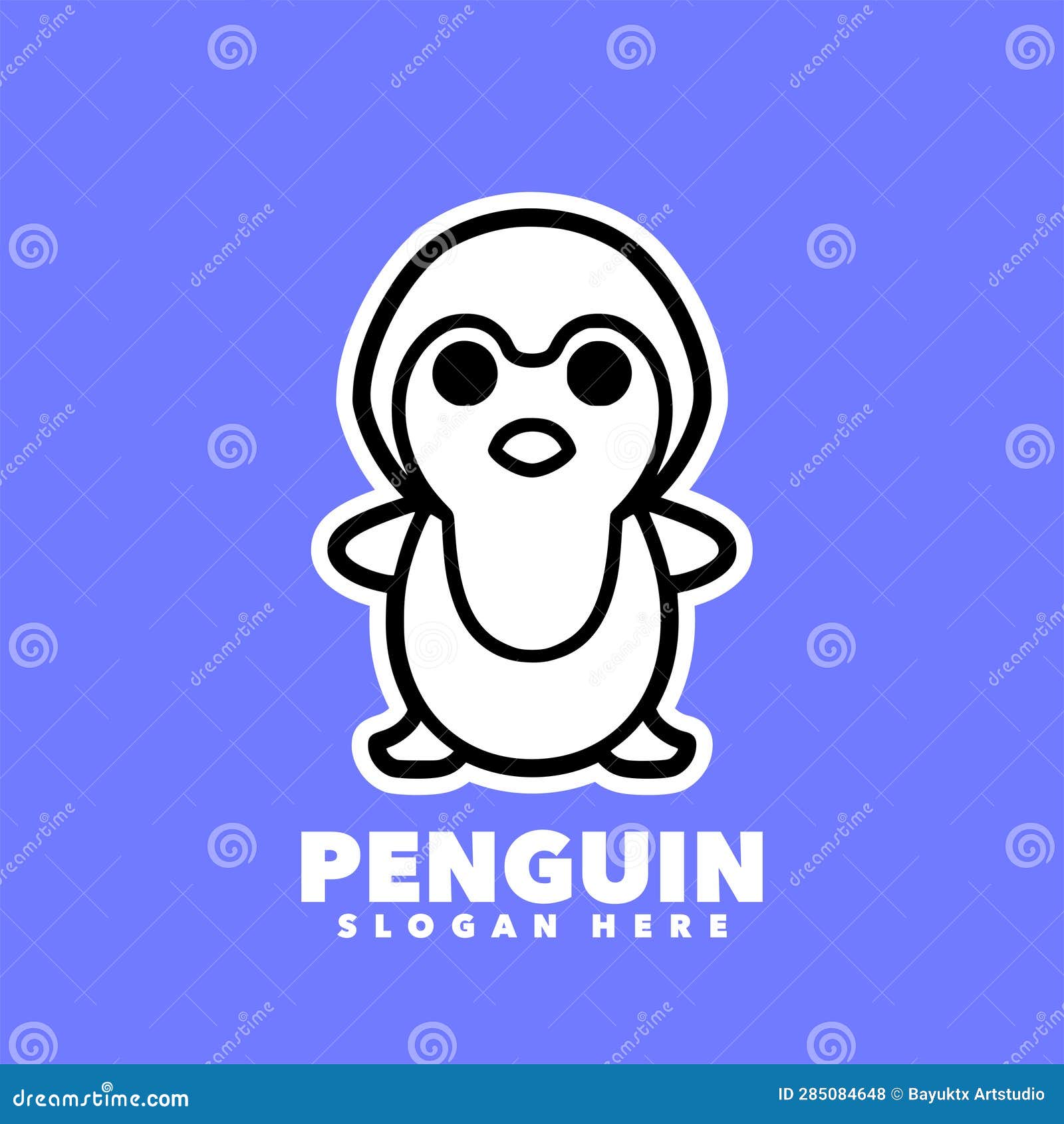 Penguin flat design stock vector. Illustration of flat - 285084648