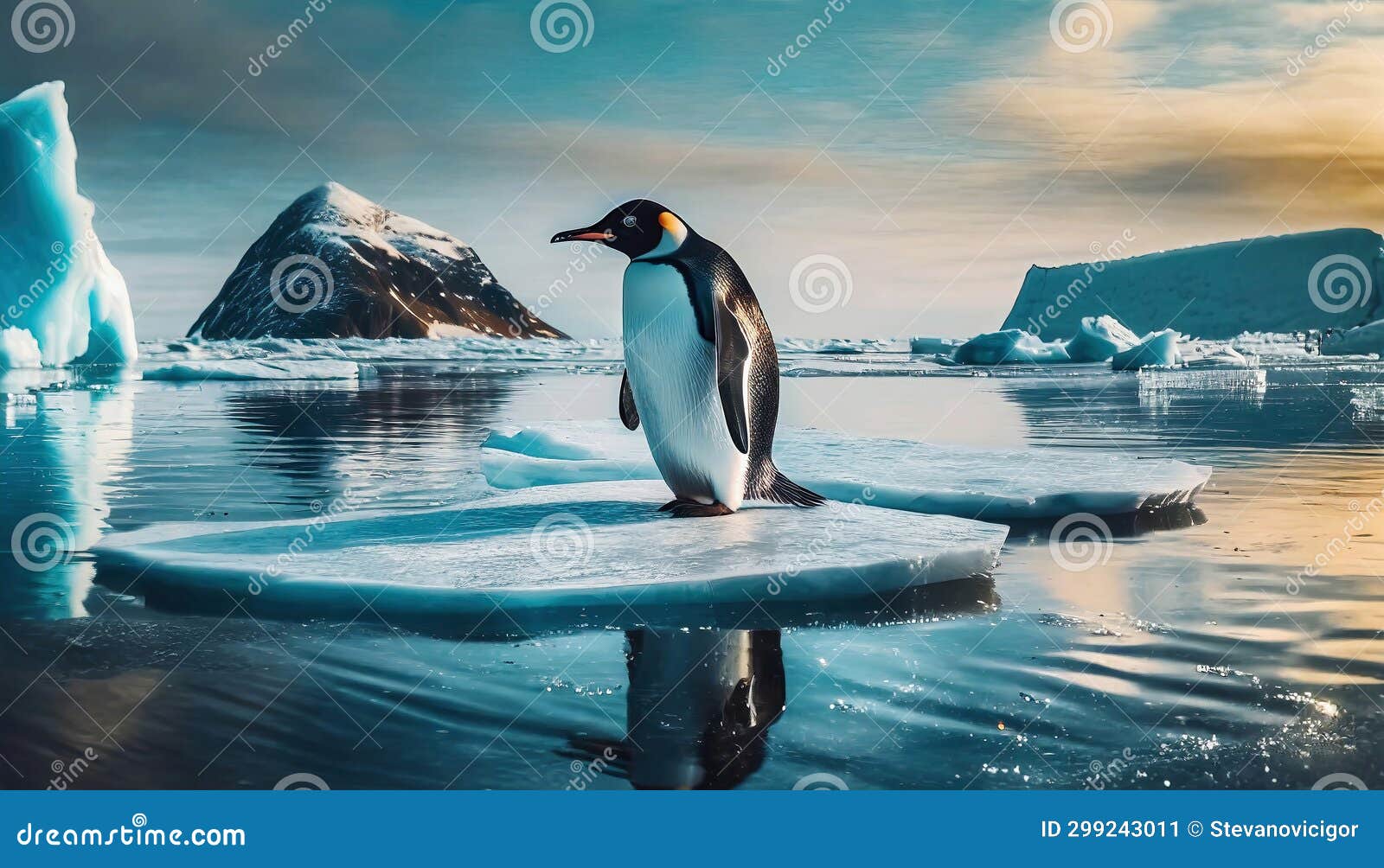 Penguin Floating On A SUP Board Vector Illustration | CartoonDealer.com ...