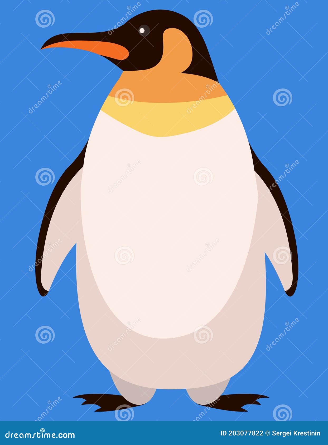 Penguin front view. stock vector. Illustration of animal - 203077822