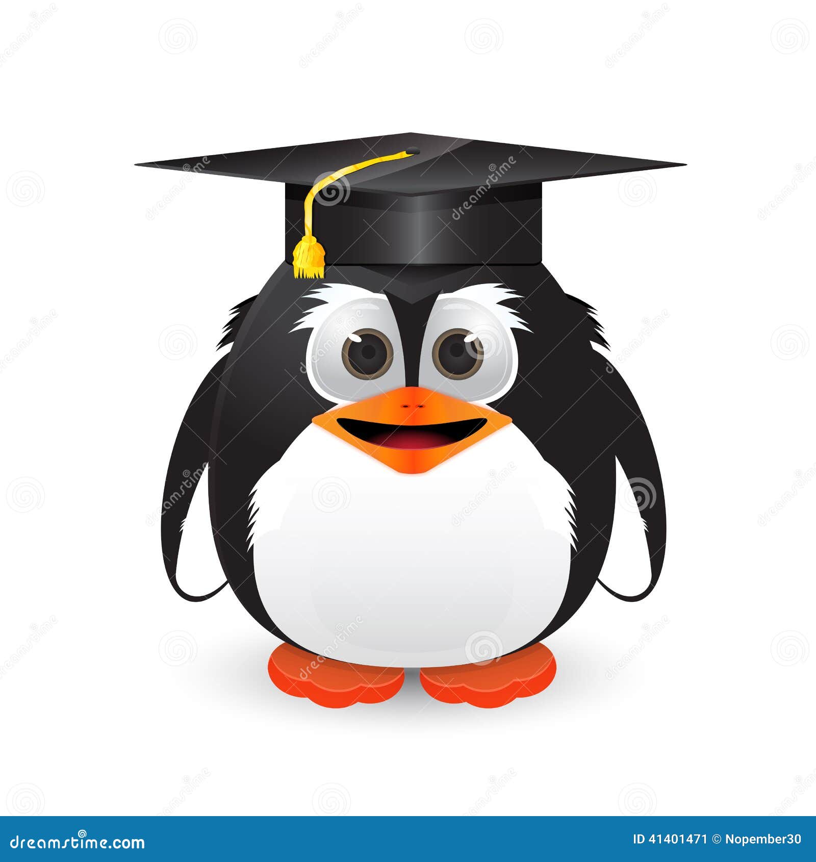 Penguin with Graduation Cap Stock Vector - Illustration of penguin ...