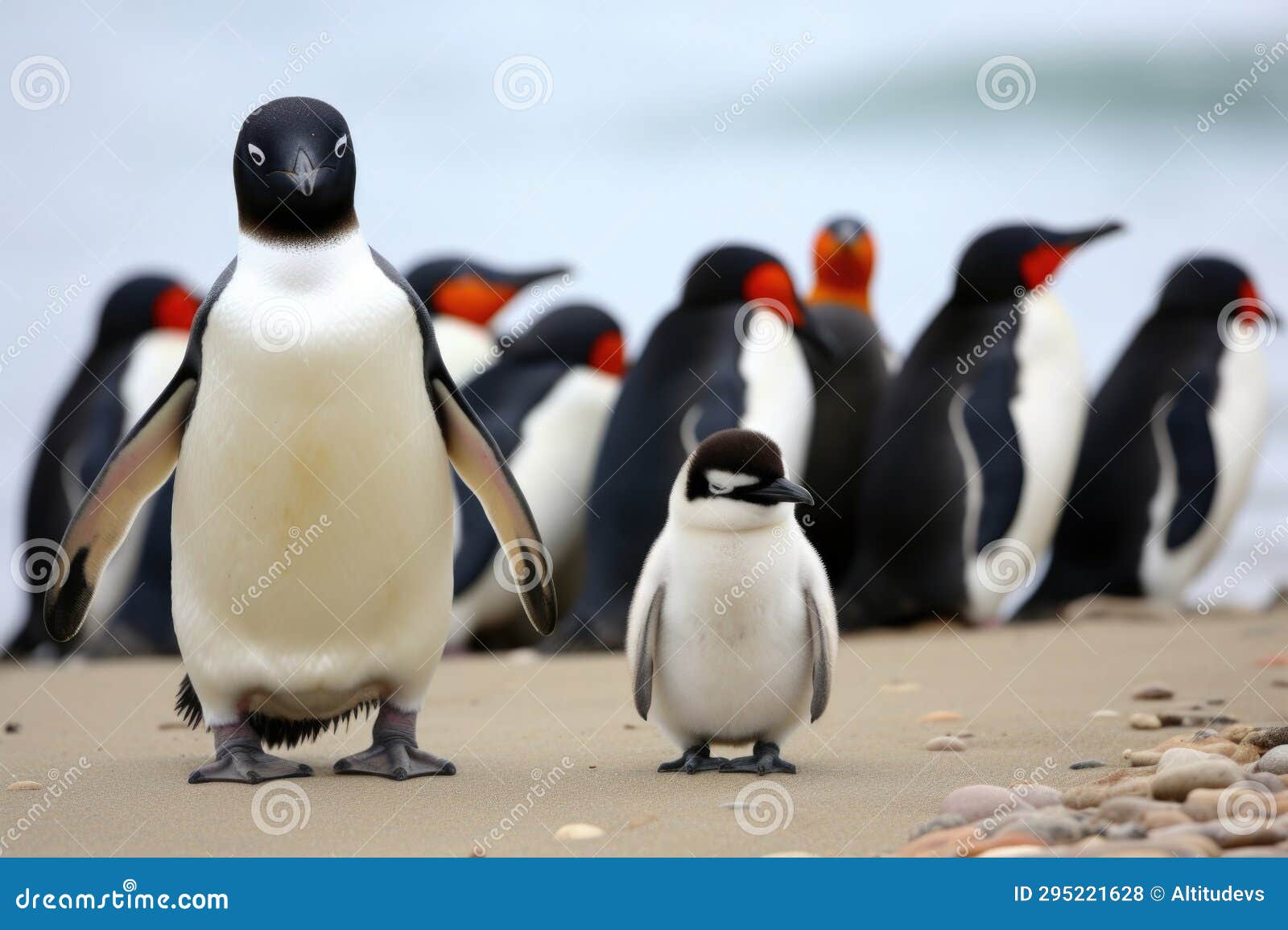A Penguin among a Group of Seagulls Stock Photo - Image of group, ocean ...