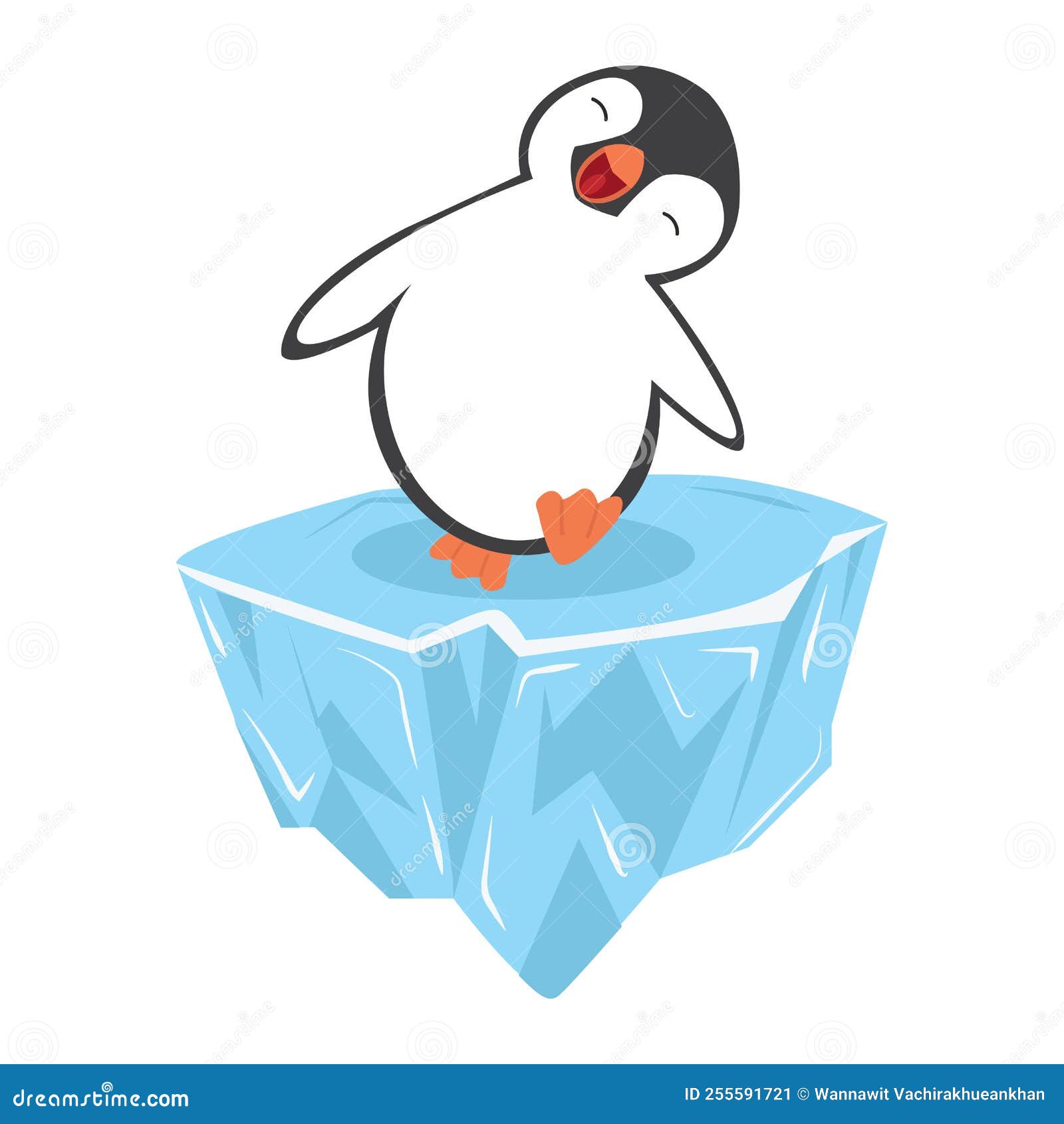 Penguin Happy on Ice Floe Cartoon Stock Vector - Illustration of change ...
