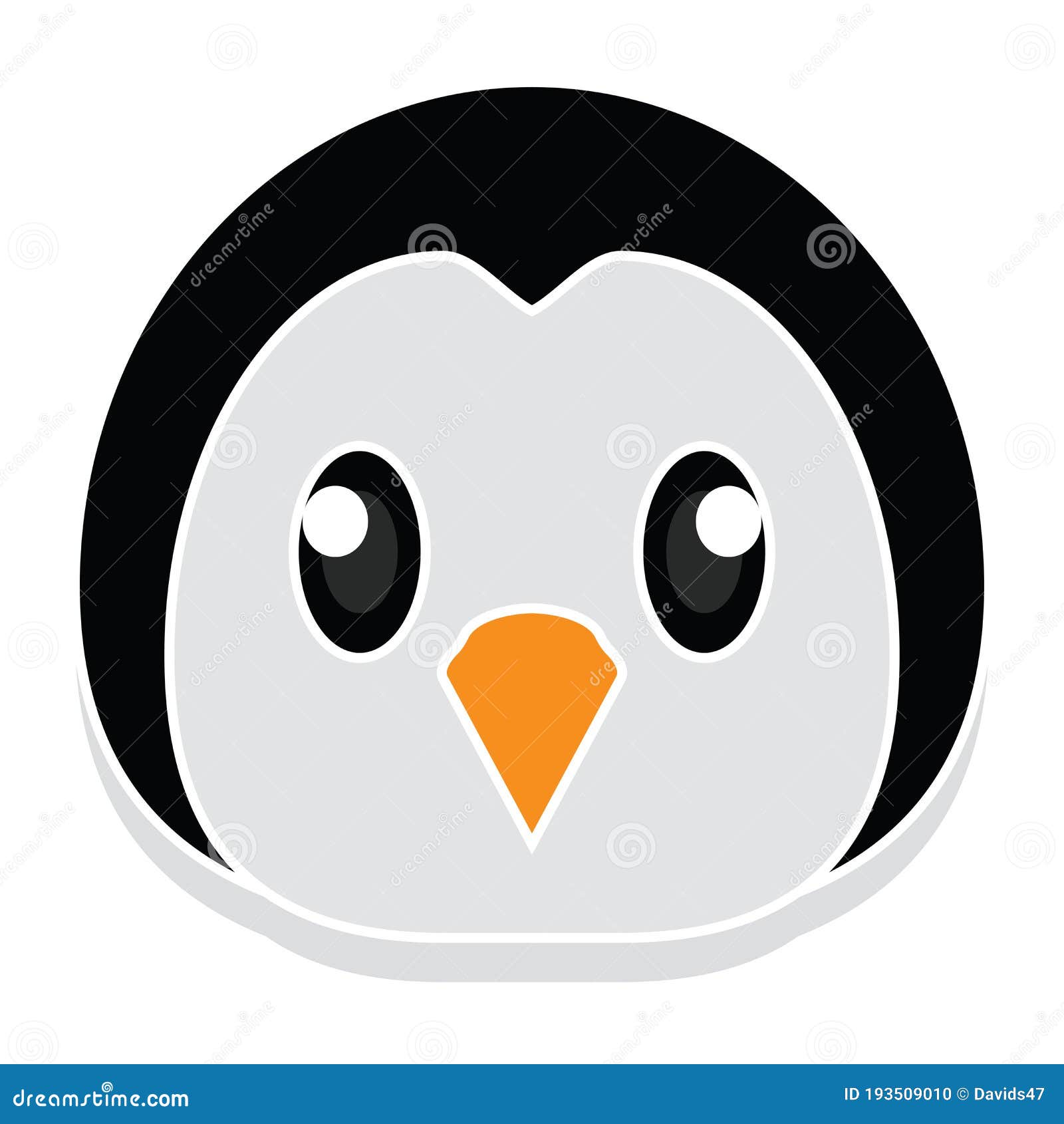 Penguin head cartoon stock vector. Illustration of design - 193509010