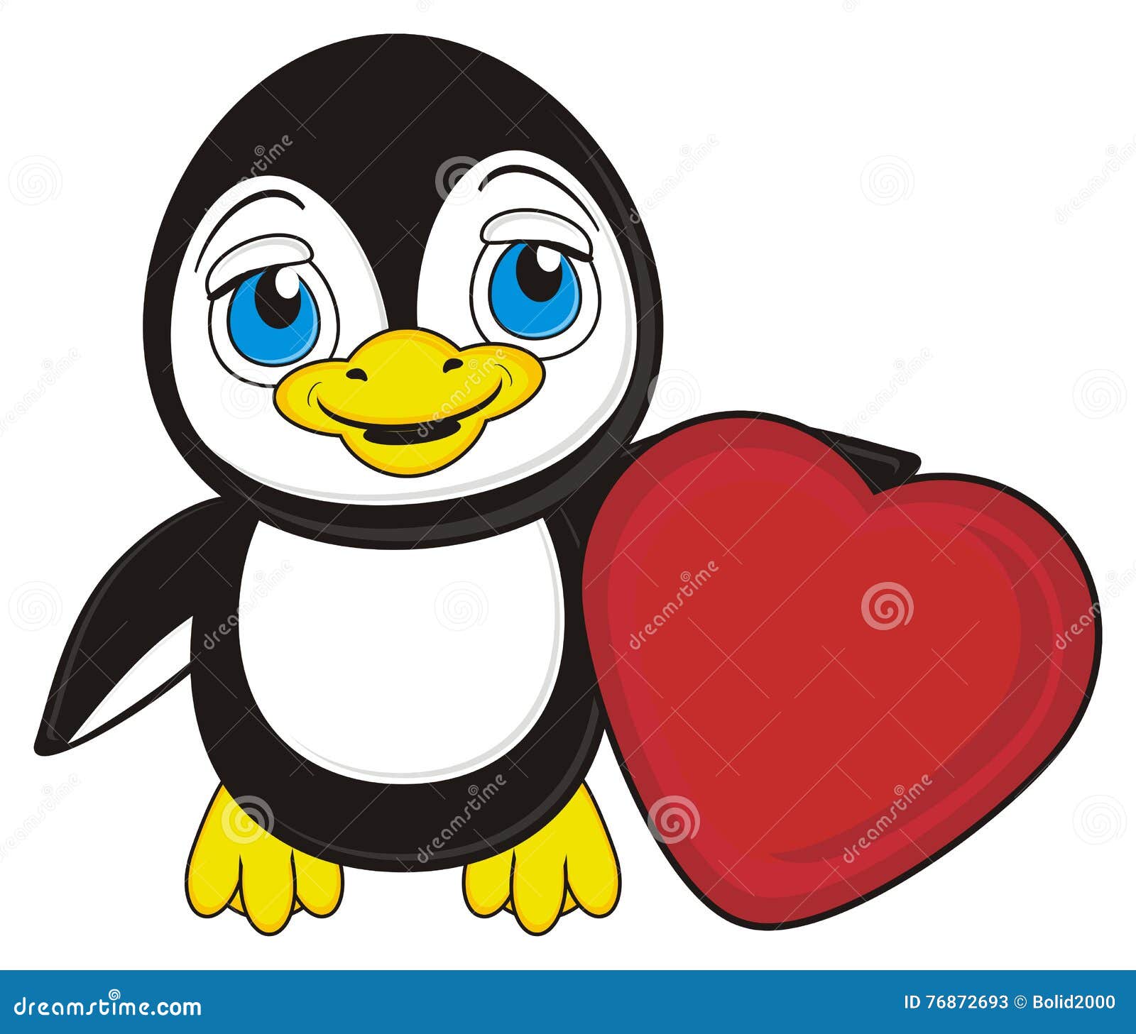 Penguin With Heart Royalty-Free Stock Photo | CartoonDealer.com #76872693