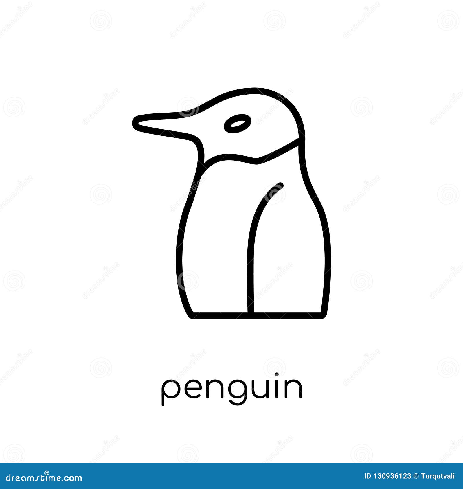 Penguin Icon. Trendy Modern Flat Linear Vector Penguin Icon on W Stock ...