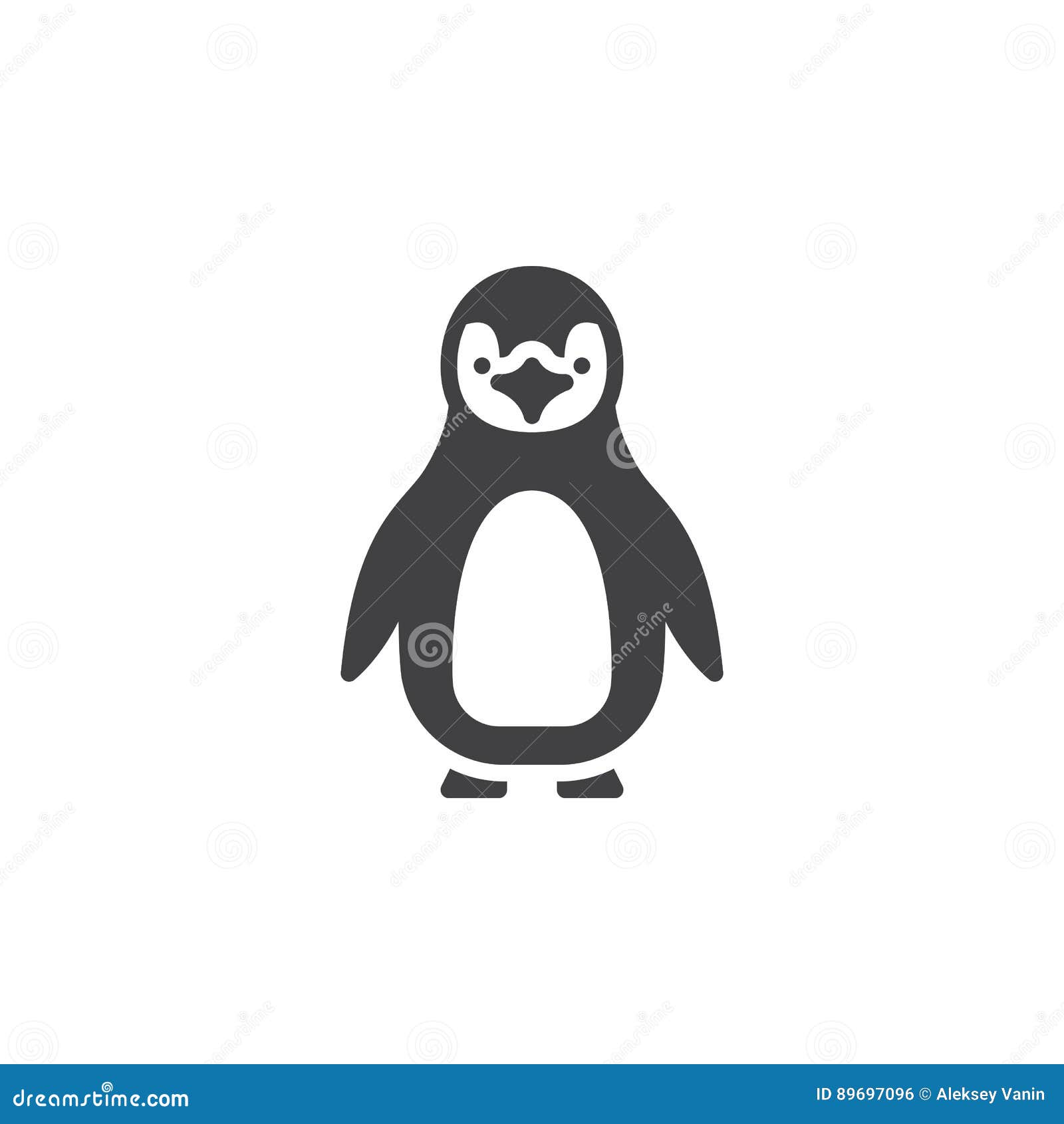 Penguin Icon Vector, Filled Flat Sign Stock Vector - Illustration of ...