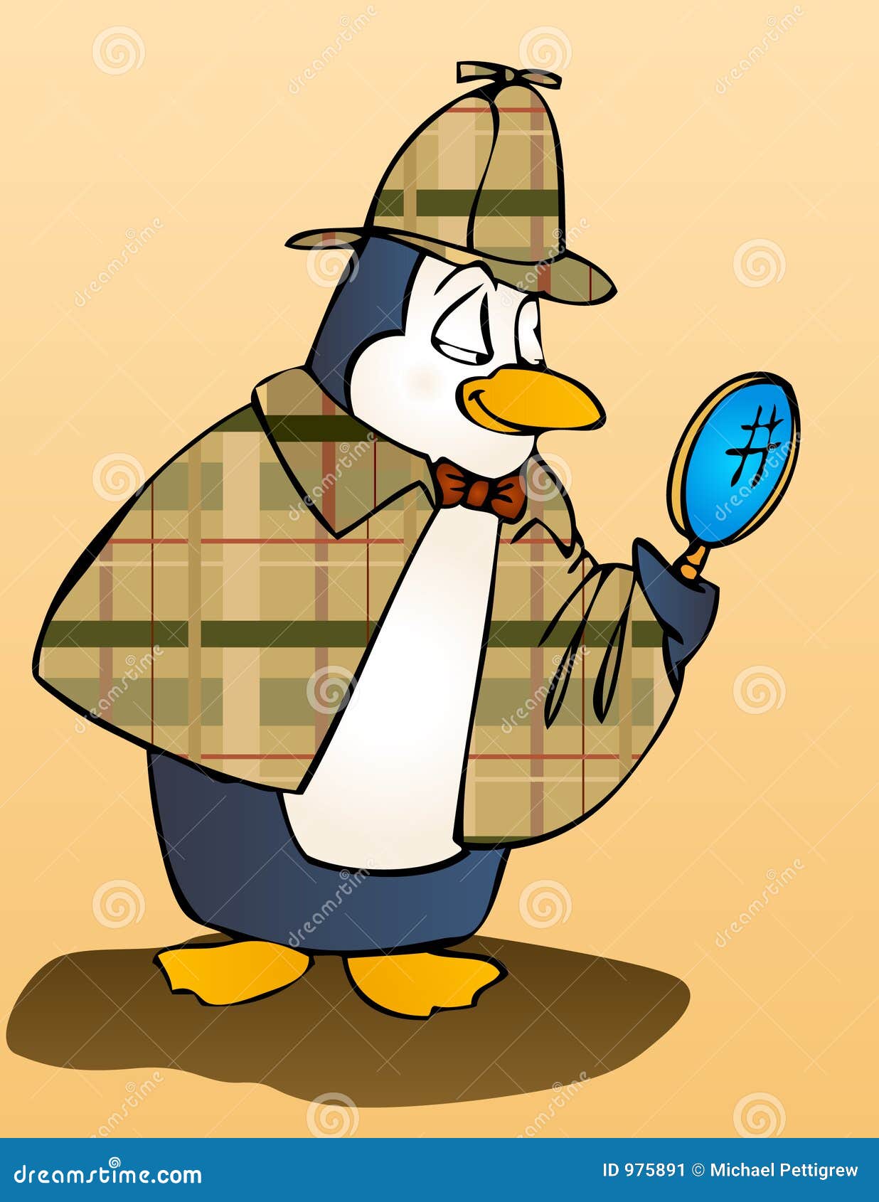 Penguin inspector stock illustration. Illustration of examine - 975891