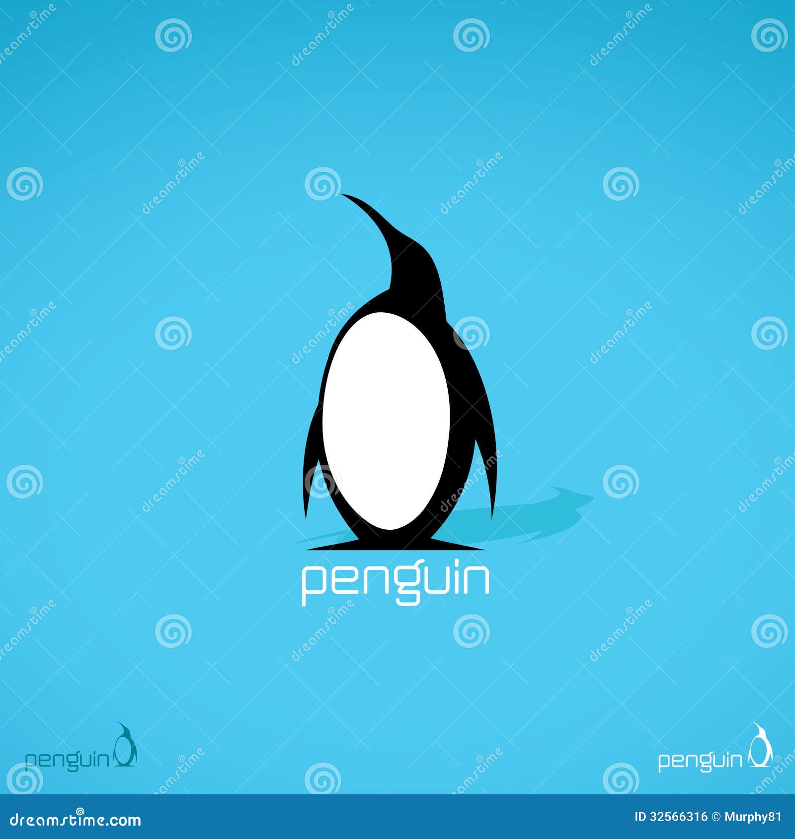 Penguin label stock vector. Illustration of penguin, cute - 32566316
