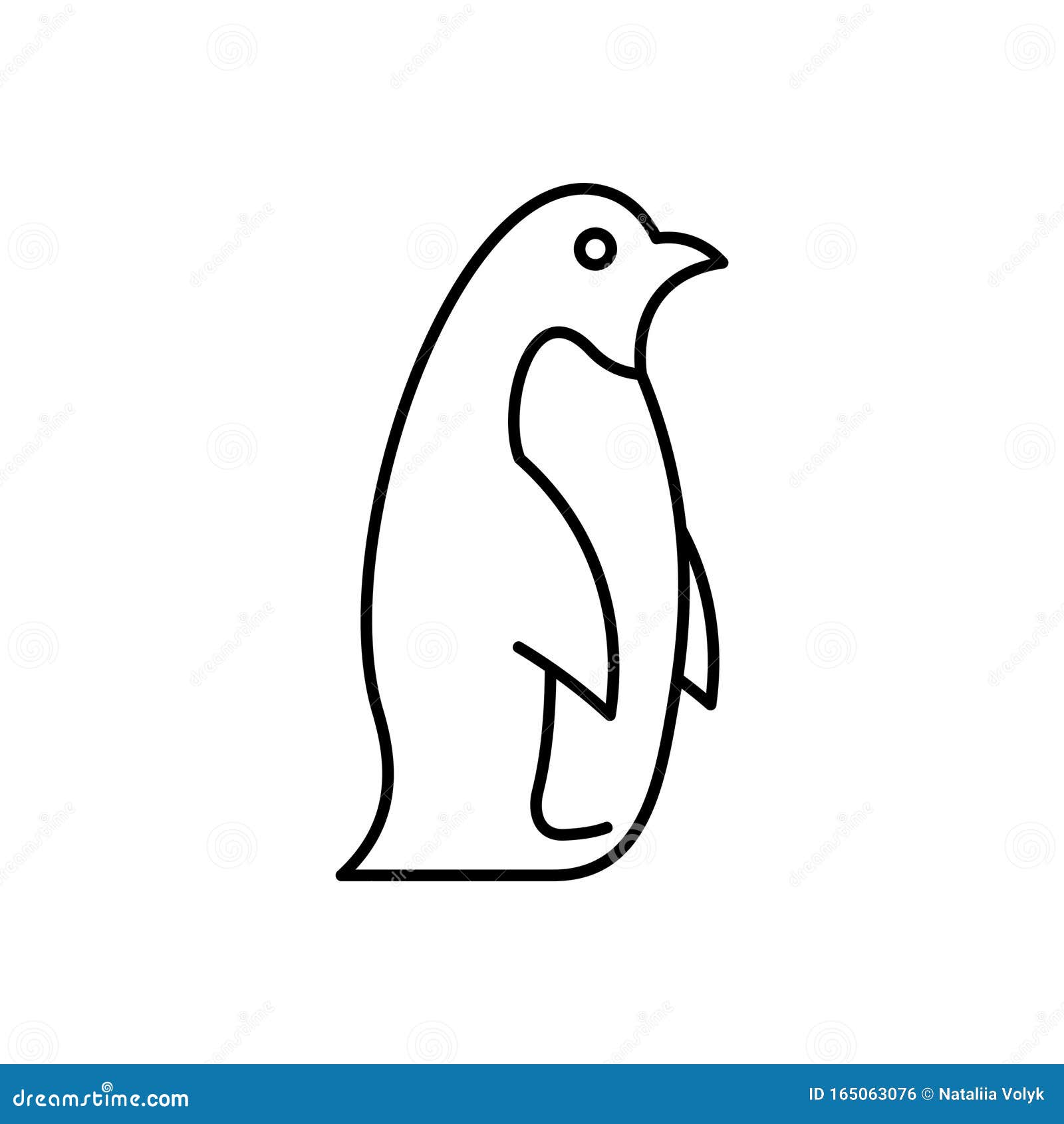 Penguin line icon stock vector. Illustration of white - 165063076
