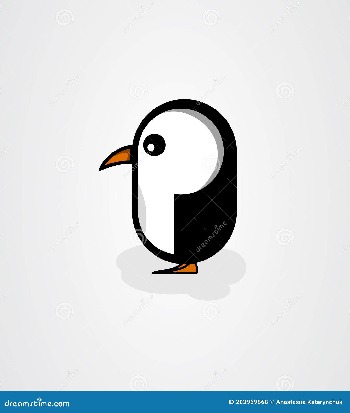 Penguin Logo Template Design. Penguin Cartoon Vector Illustration Stock ...