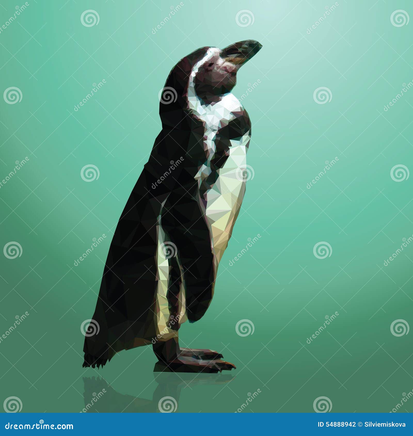 Penguin low poly design stock vector. Illustration of abstract - 54888942