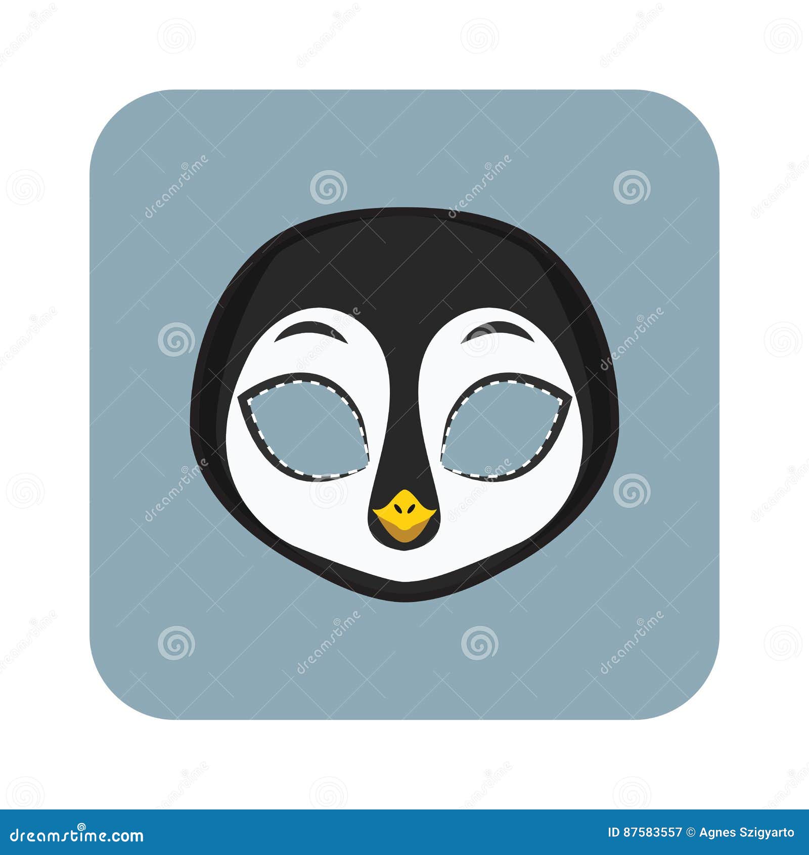 Penguin mask stock vector. Illustration of animal, icon - 87583557