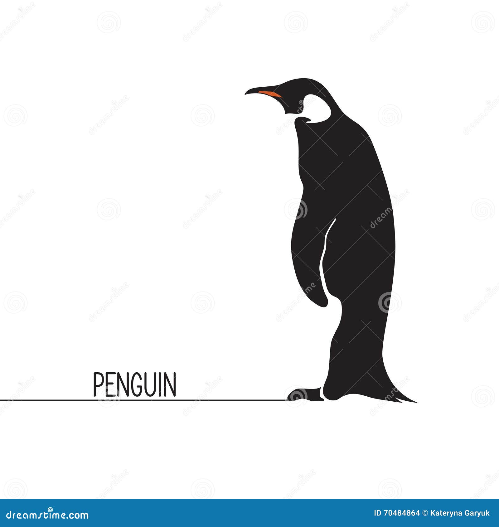 Penguin stock vector. Illustration of beak, antarctica - 70484864