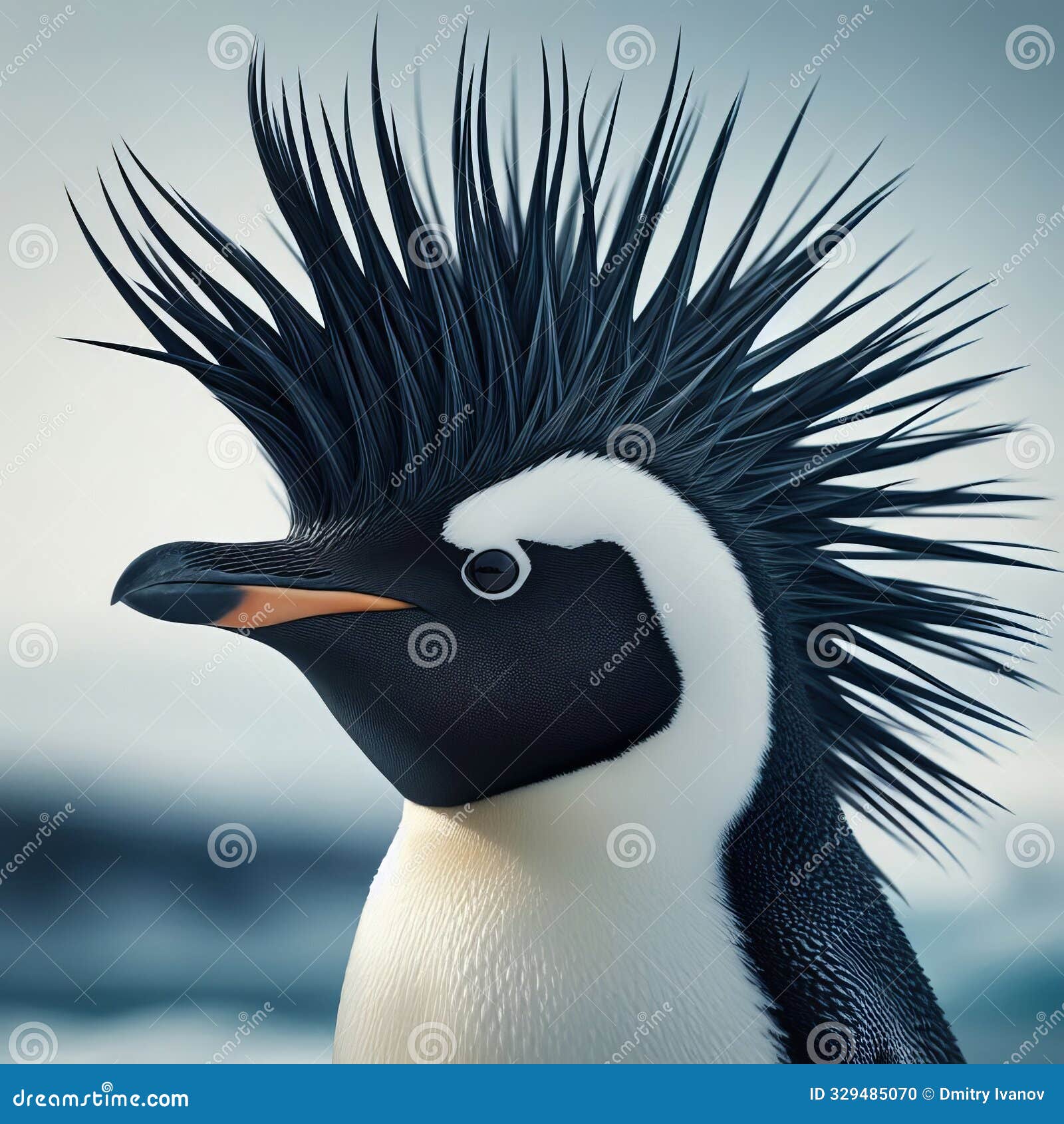 Funky Penguin Vector Art With Retro Futuristic Style Royalty-Free ...