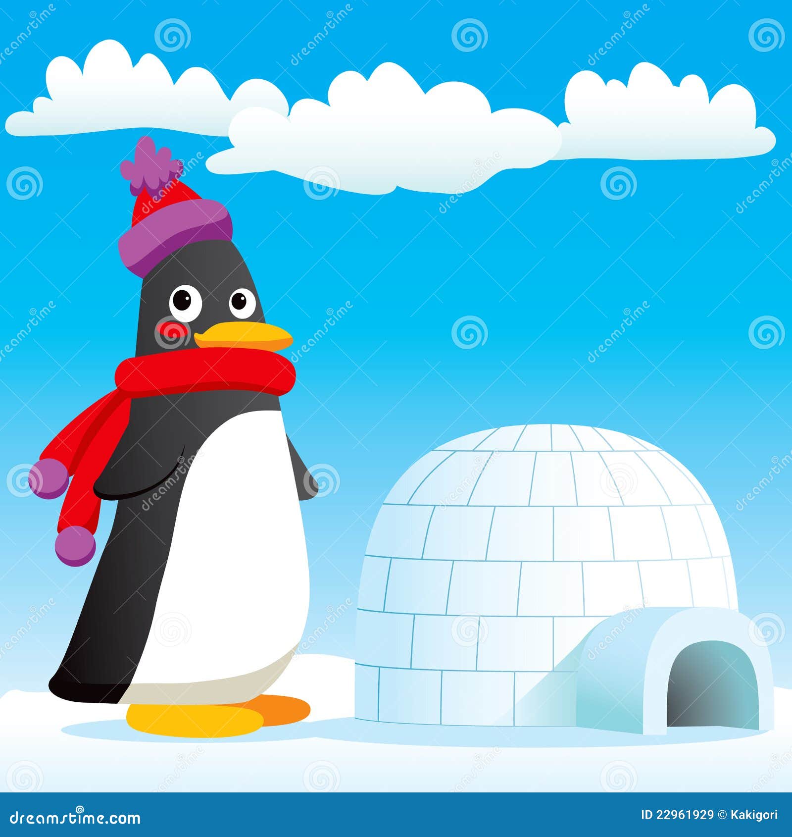 Penguin New Home stock vector. Illustration of beauty - 22961929