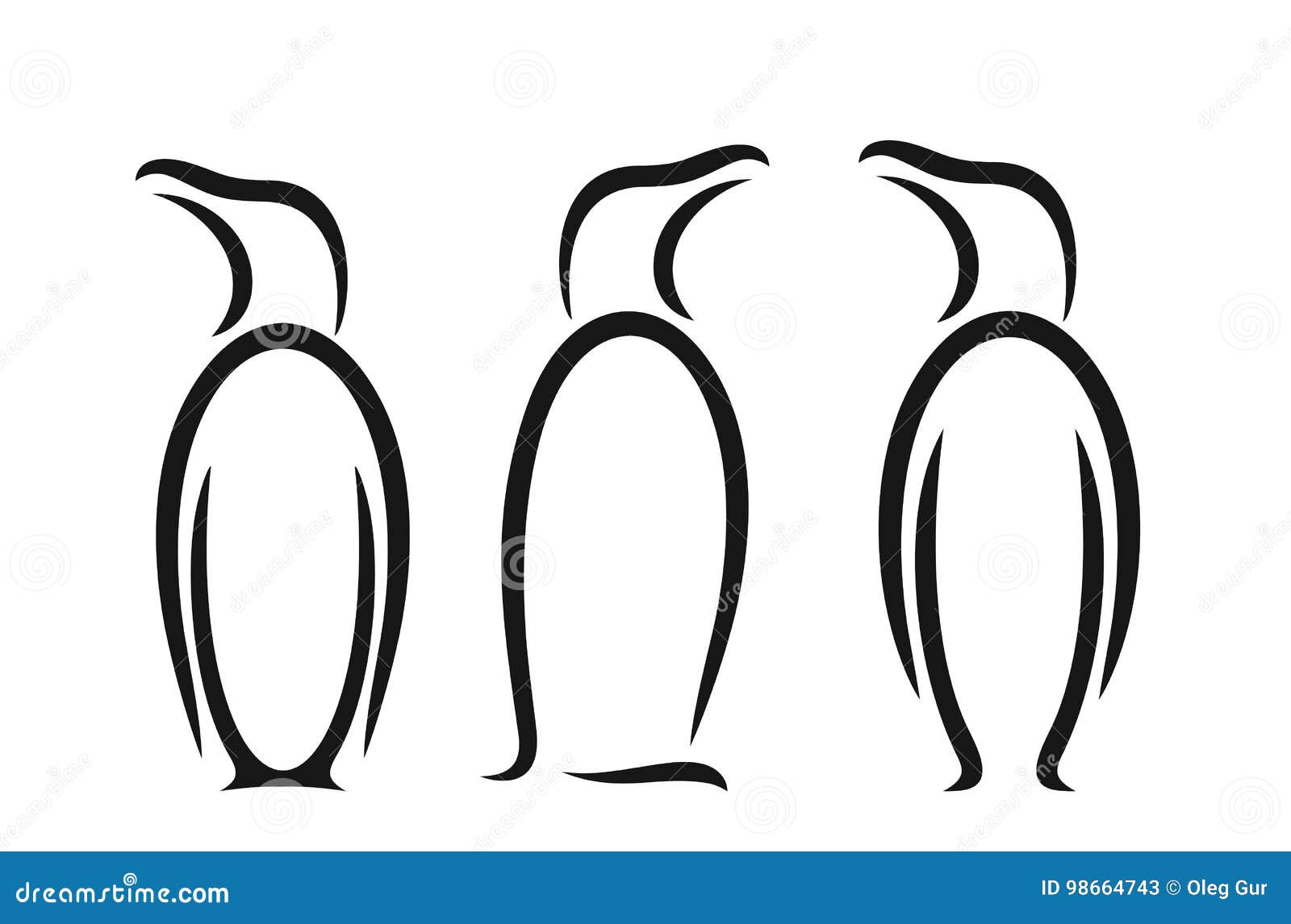 Penguin Outline. King Penguin Stock Vector - Illustration of isolated ...