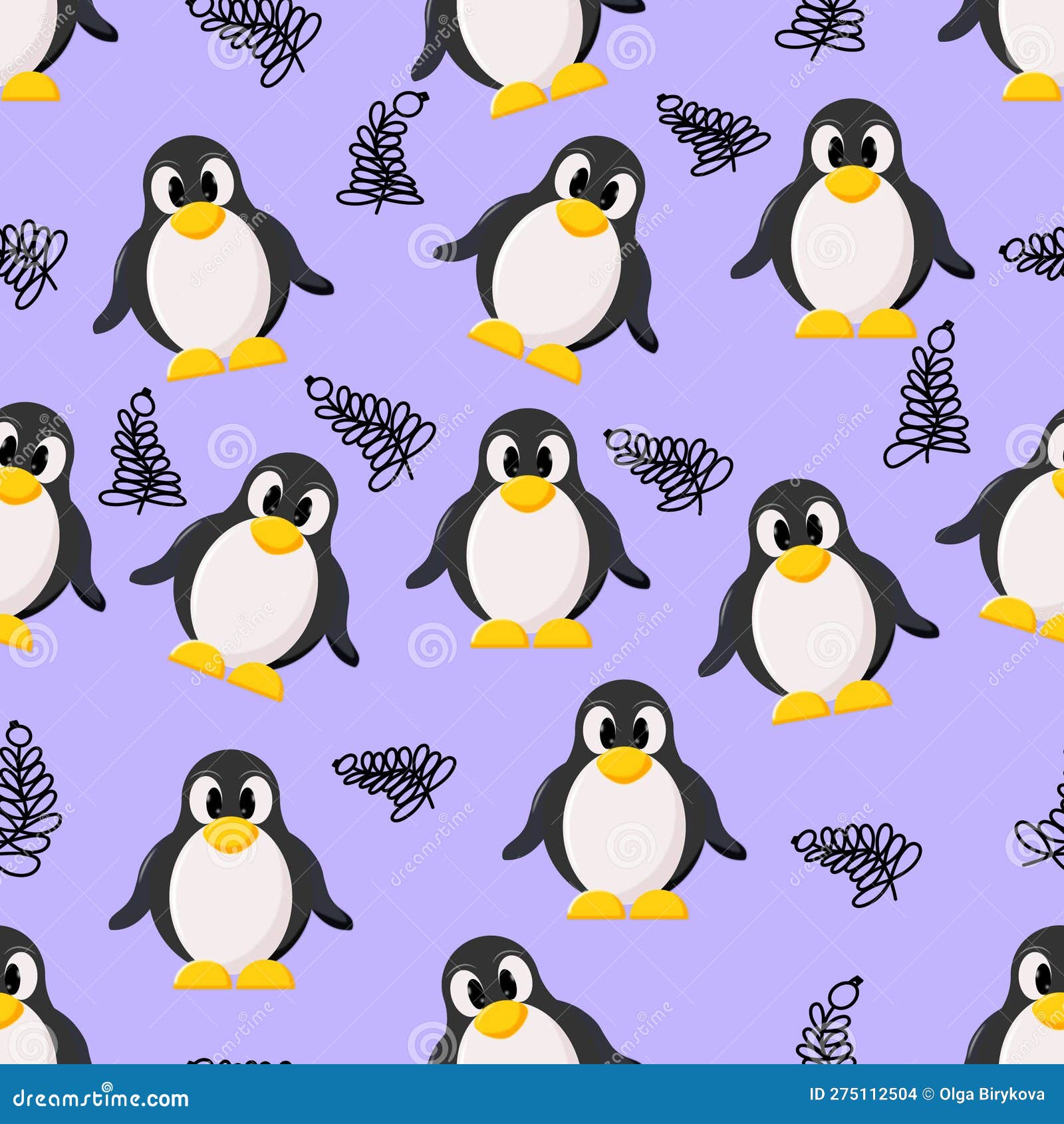 Penguin pattern stock illustration. Illustration of repetition - 275112504