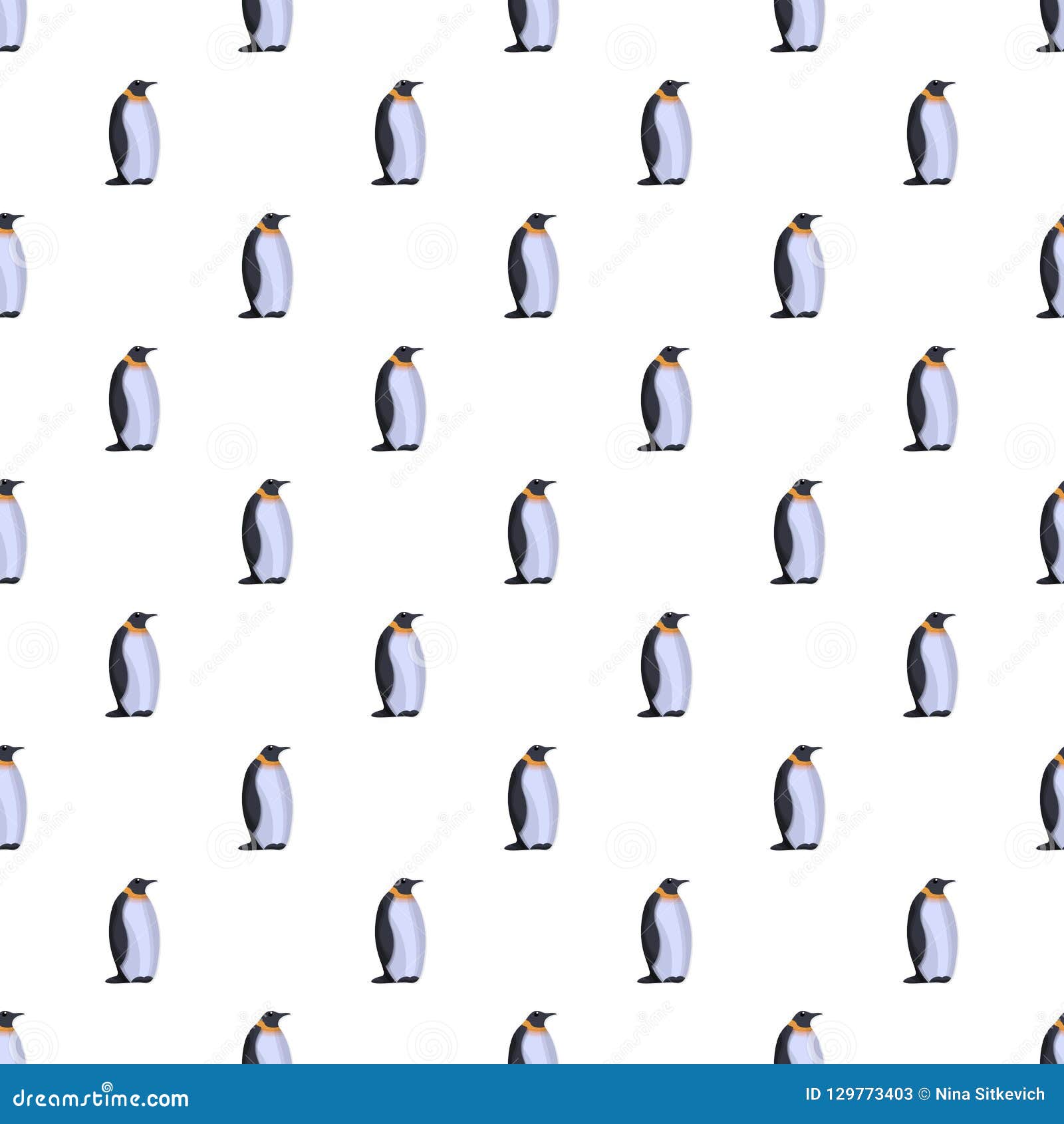 Penguin pattern seamless stock vector. Illustration of drawing - 129773403