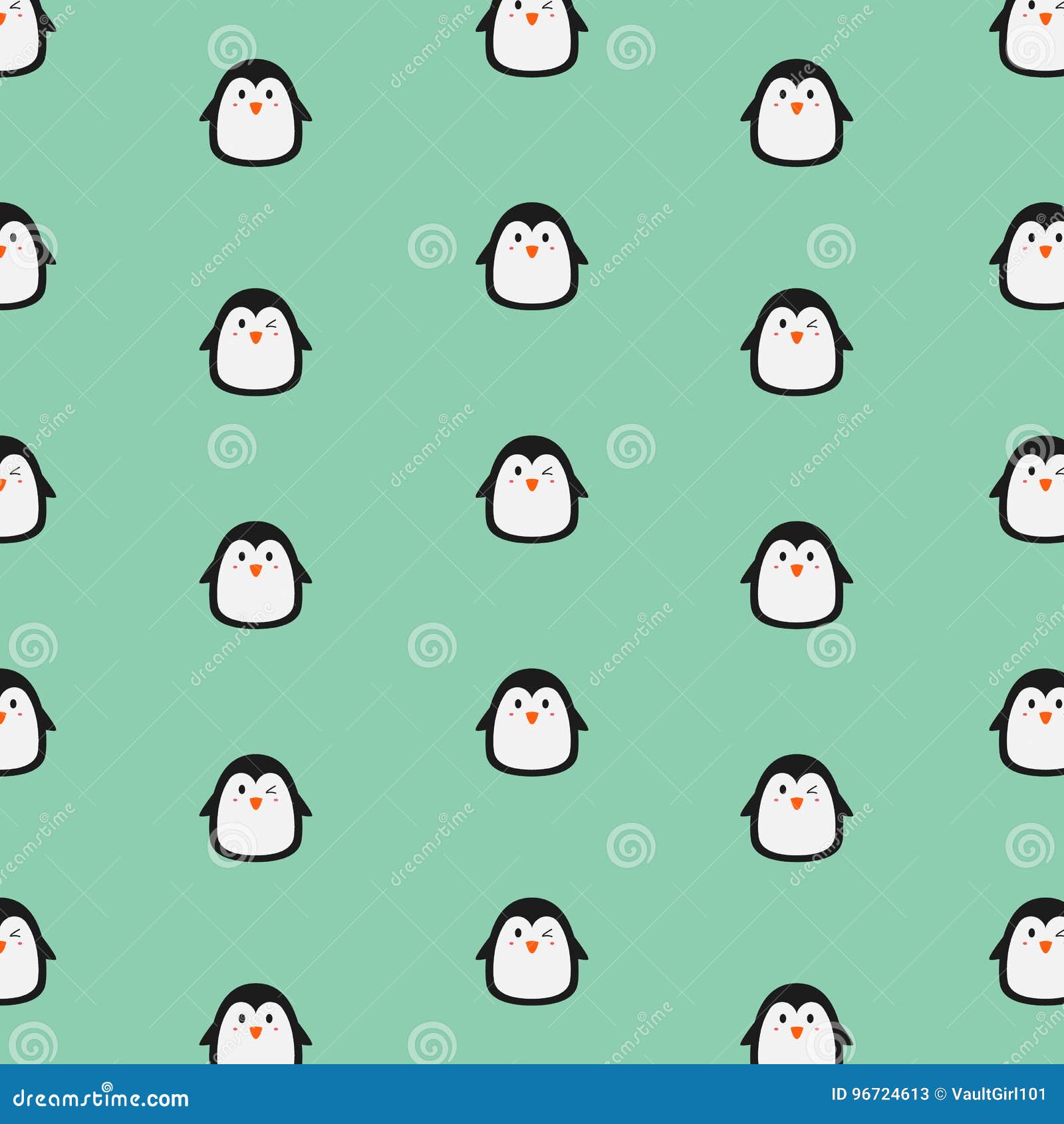 Penguin Pattern Vector stock vector. Illustration of cartoon - 96724613