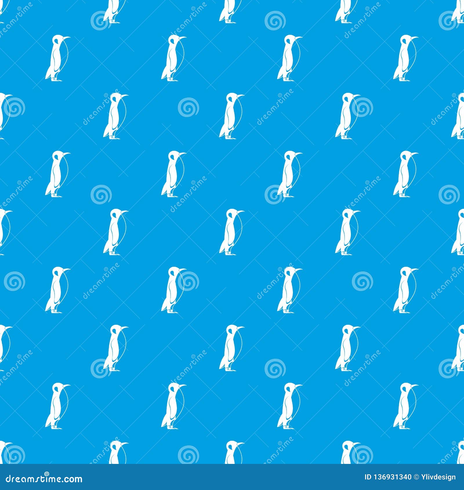 Penguin Pattern Vector Seamless Blue Stock Vector - Illustration of ...