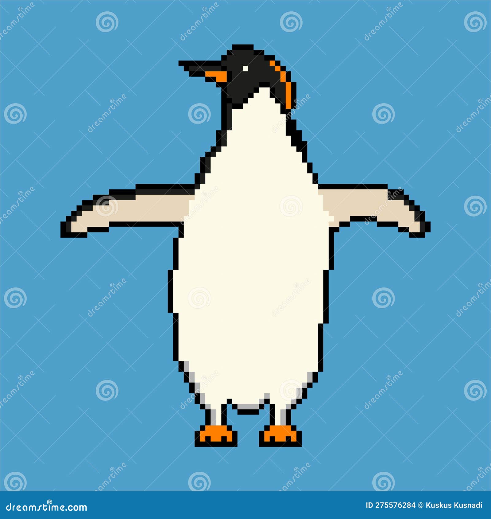 Penguin With Pixel Art Stock Vector Illustration Of Species 275576284