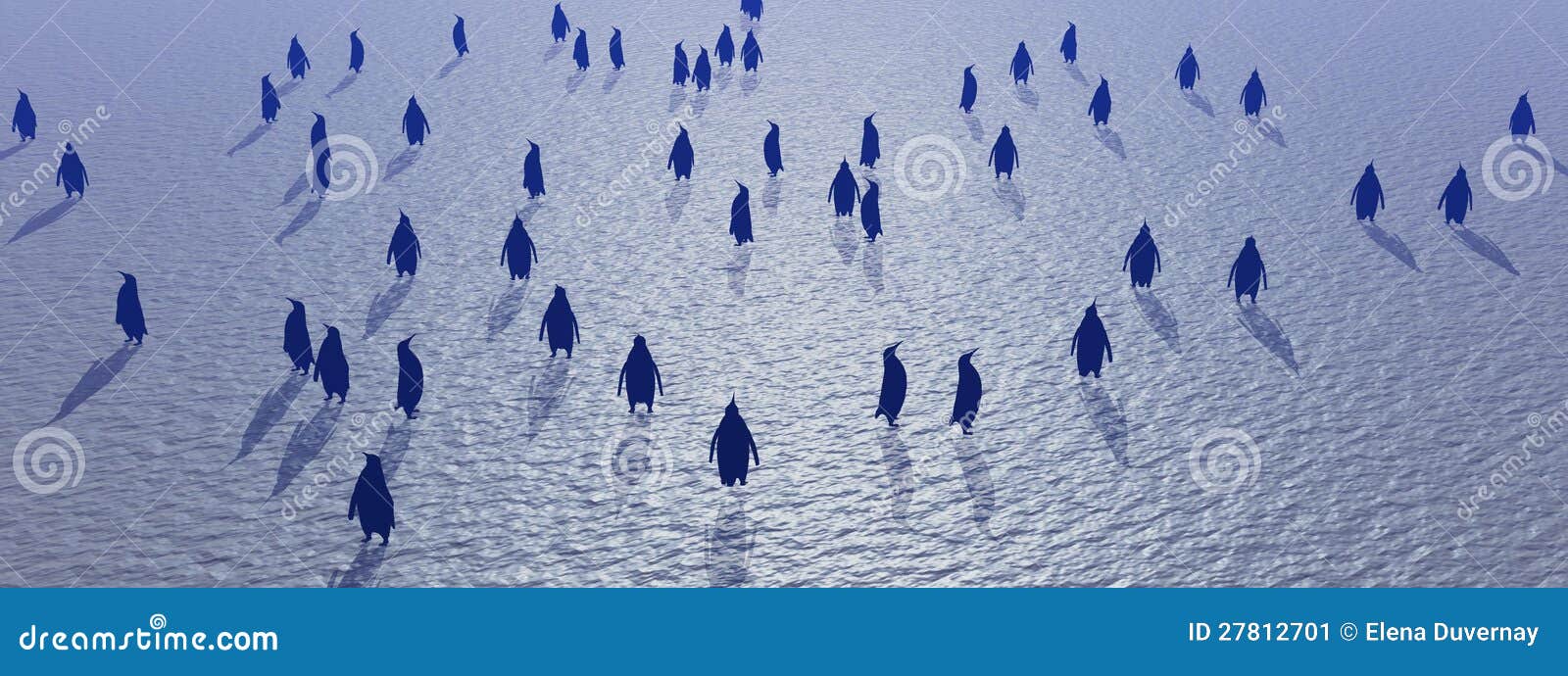 Penguin Population - 3D Render Stock Illustration - Illustration of ...