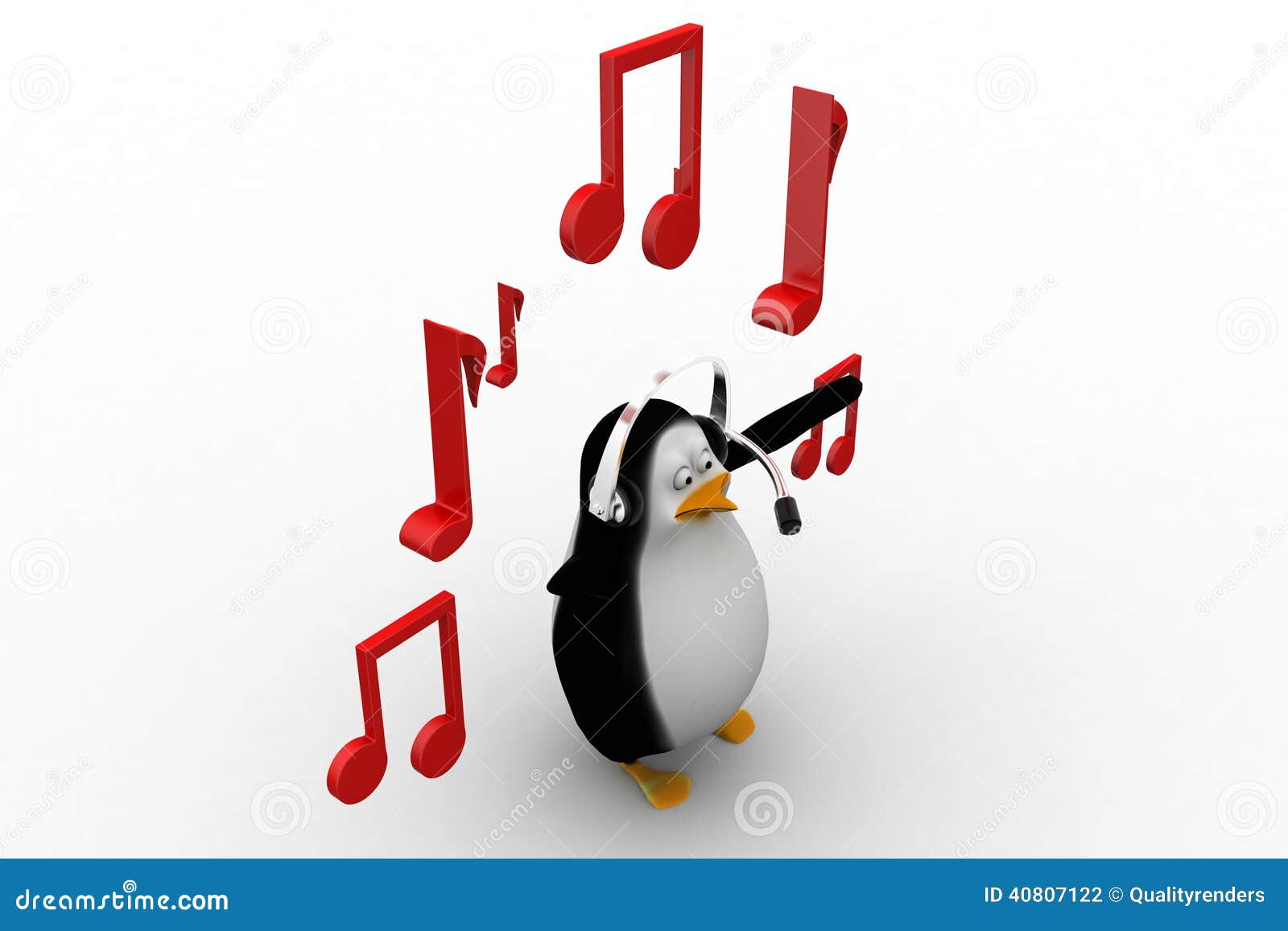 Penguin Presenting Music Concert Stock Illustration - Illustration of ...