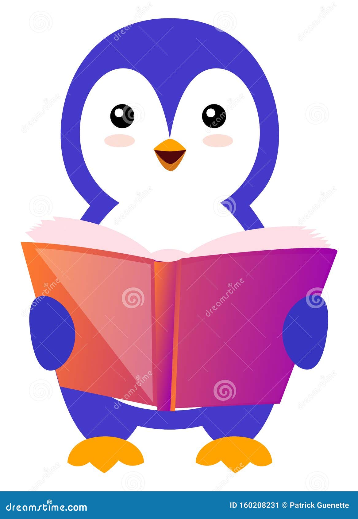 Penguin Reading Book, Illustration, Vector Stock Vector - Illustration ...