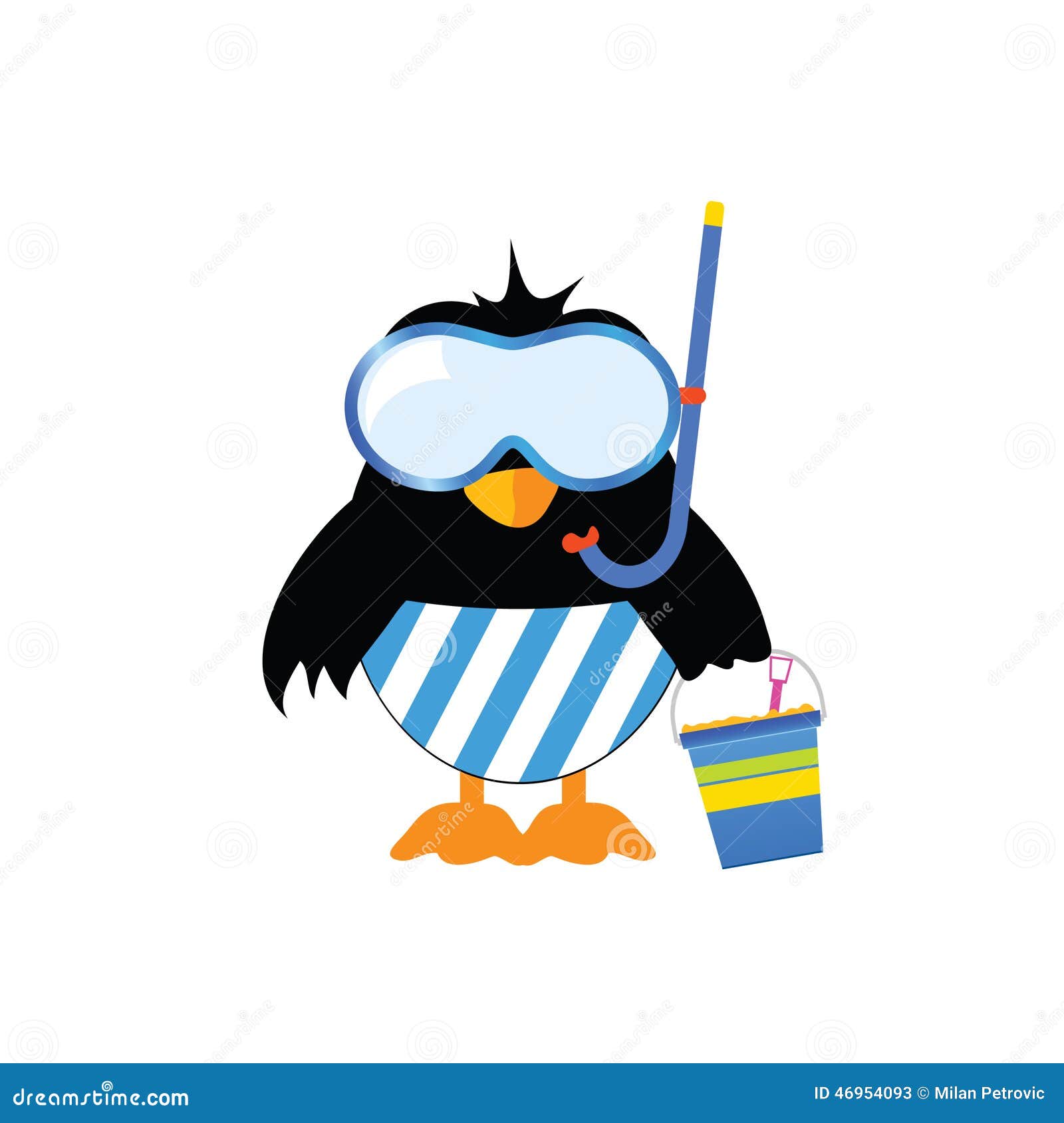 Penguin Ready for the Beach Vector Illustration Stock Vector ... Penguin Ready for the Beach Vector Illustration Stock Vector ...