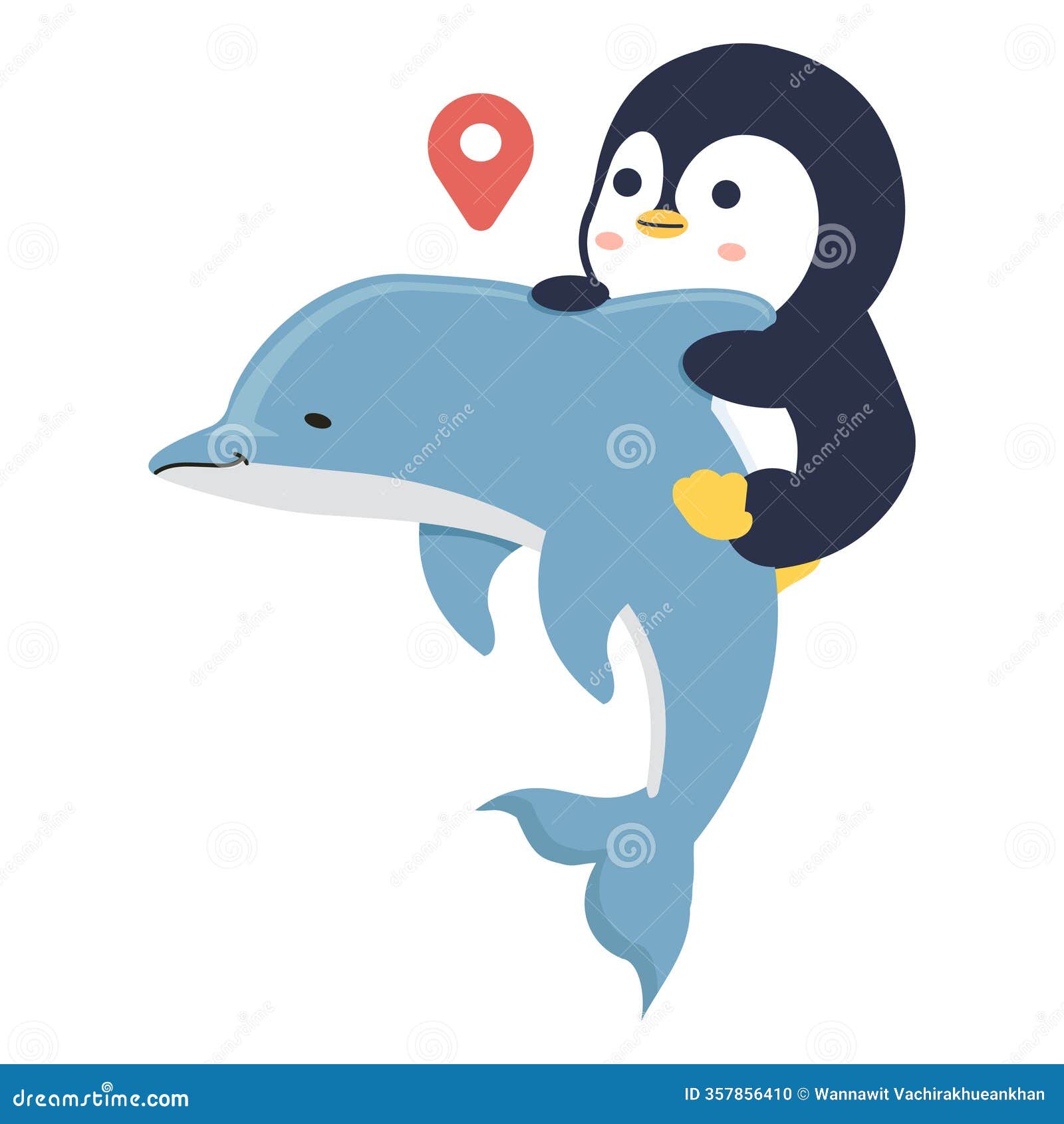 Penguin Riding A Roller Coaster. Vector | CartoonDealer.com #62550525
