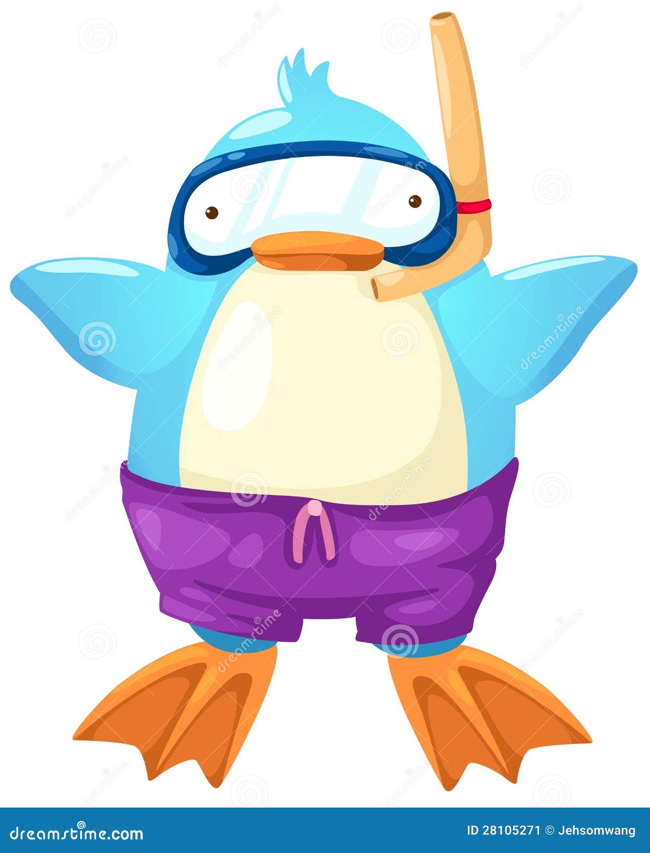 Penguin scuba diver stock vector. Illustration of bird - 28105271