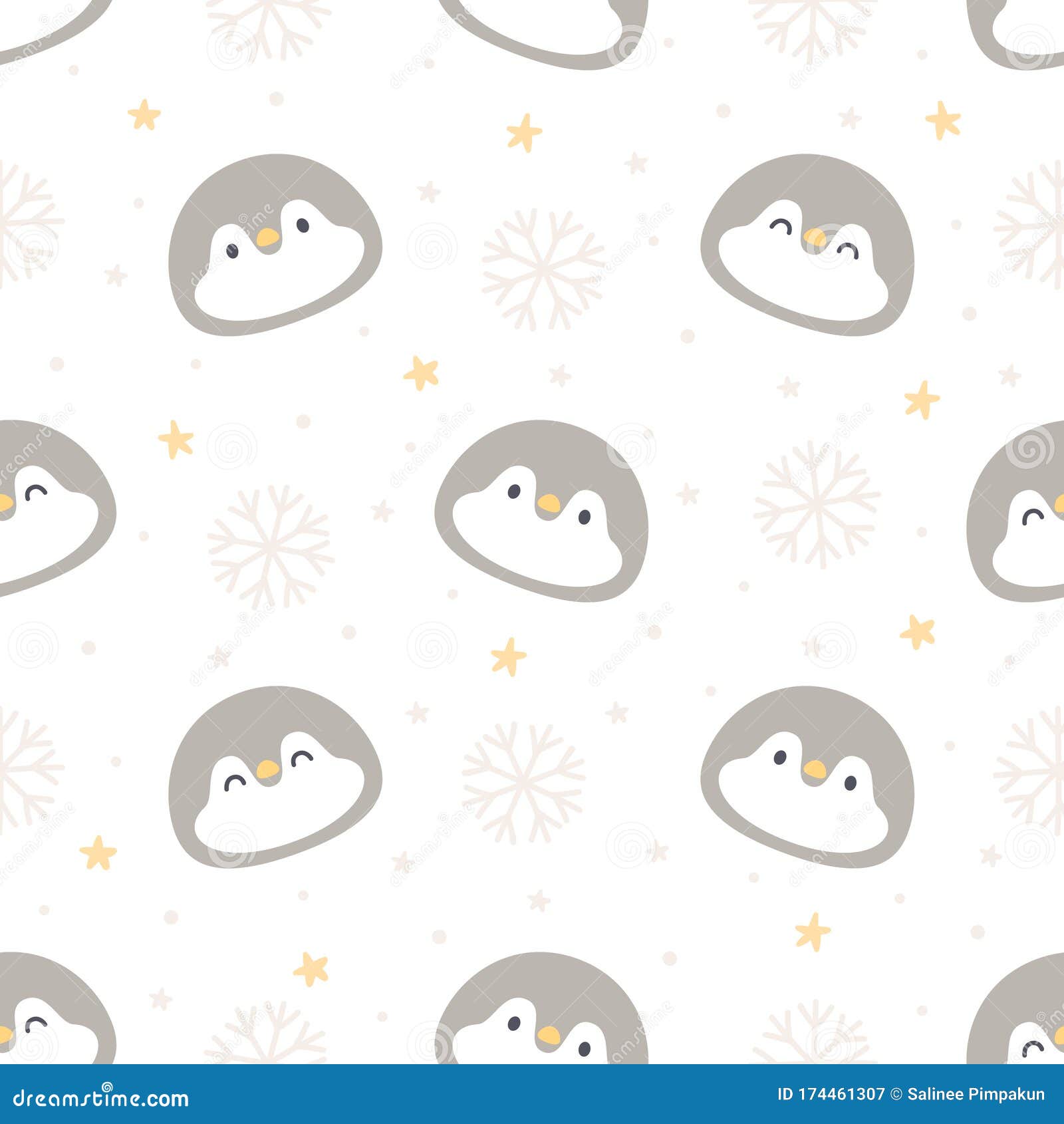 Penguin Seamless Pattern Background Stock Illustration - Illustration ...