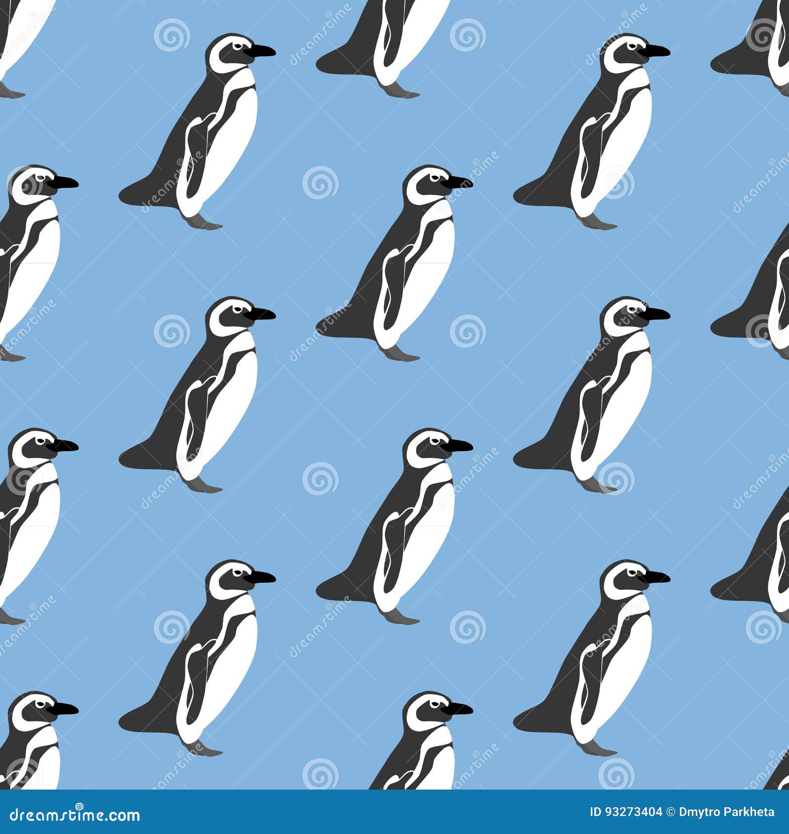 Penguin seamless pattern stock vector. Illustration of winter - 93273404