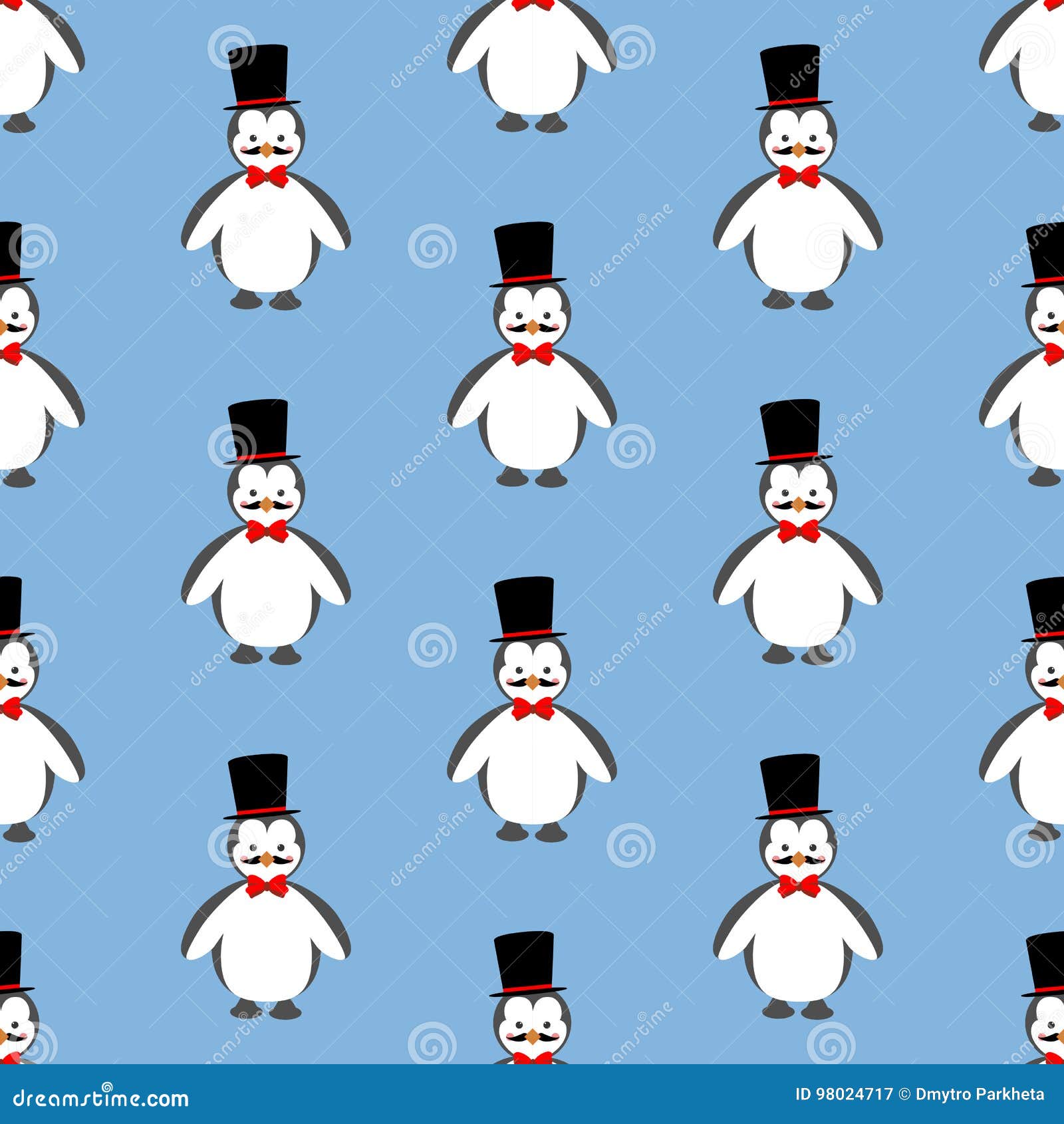 Penguin seamless pattern stock vector. Illustration of snow - 98024717