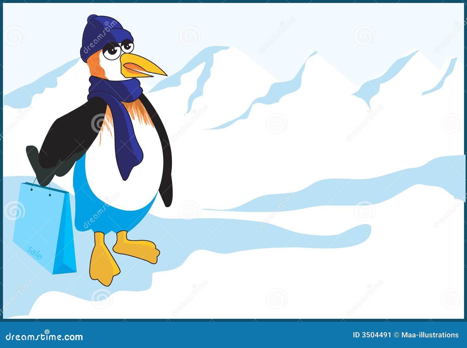 Penguin shopping stock vector. Illustration of empire - 3504491