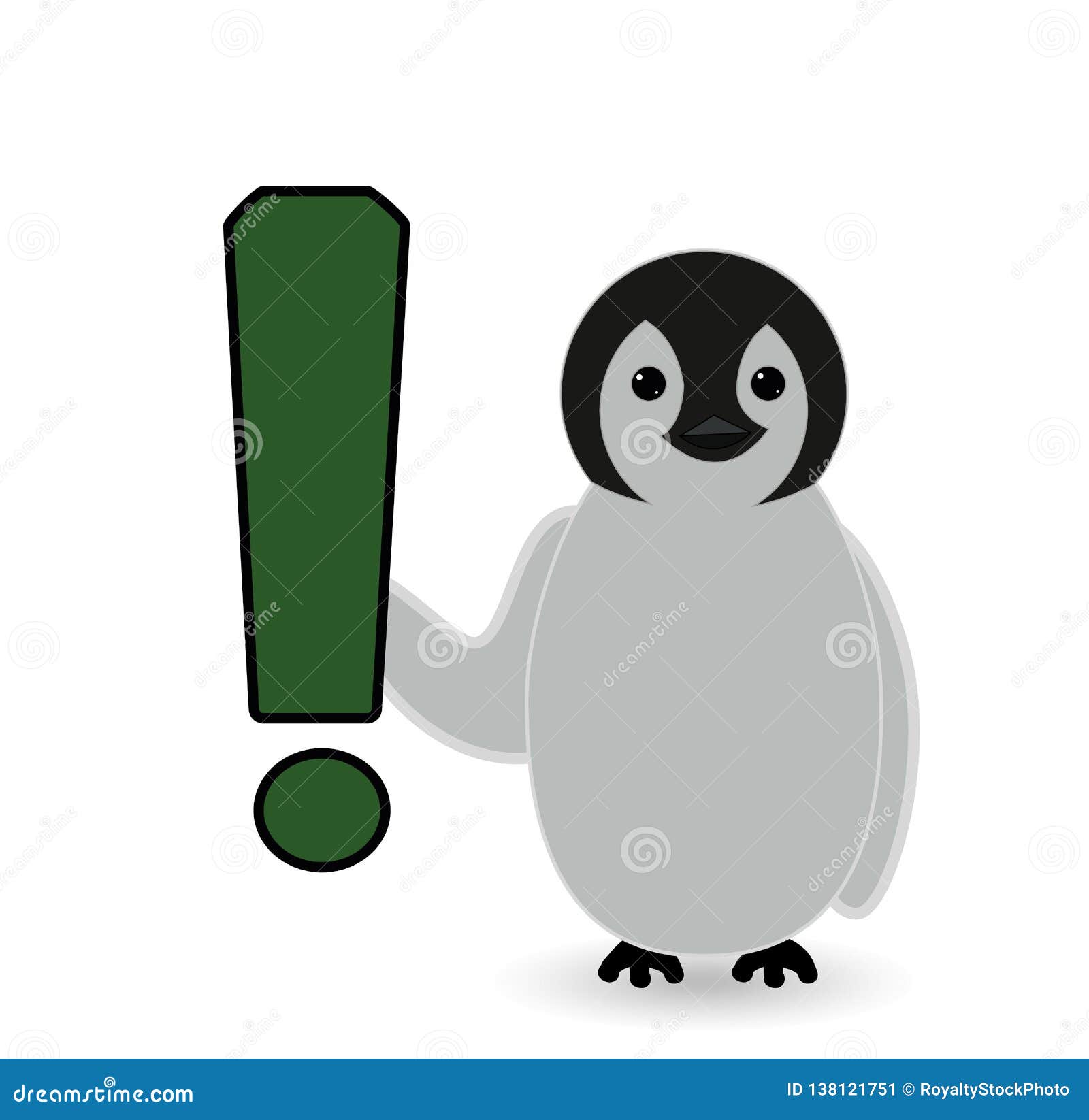 Penguin Showing Exclamation Mark Please Beware Stock Illustration ...