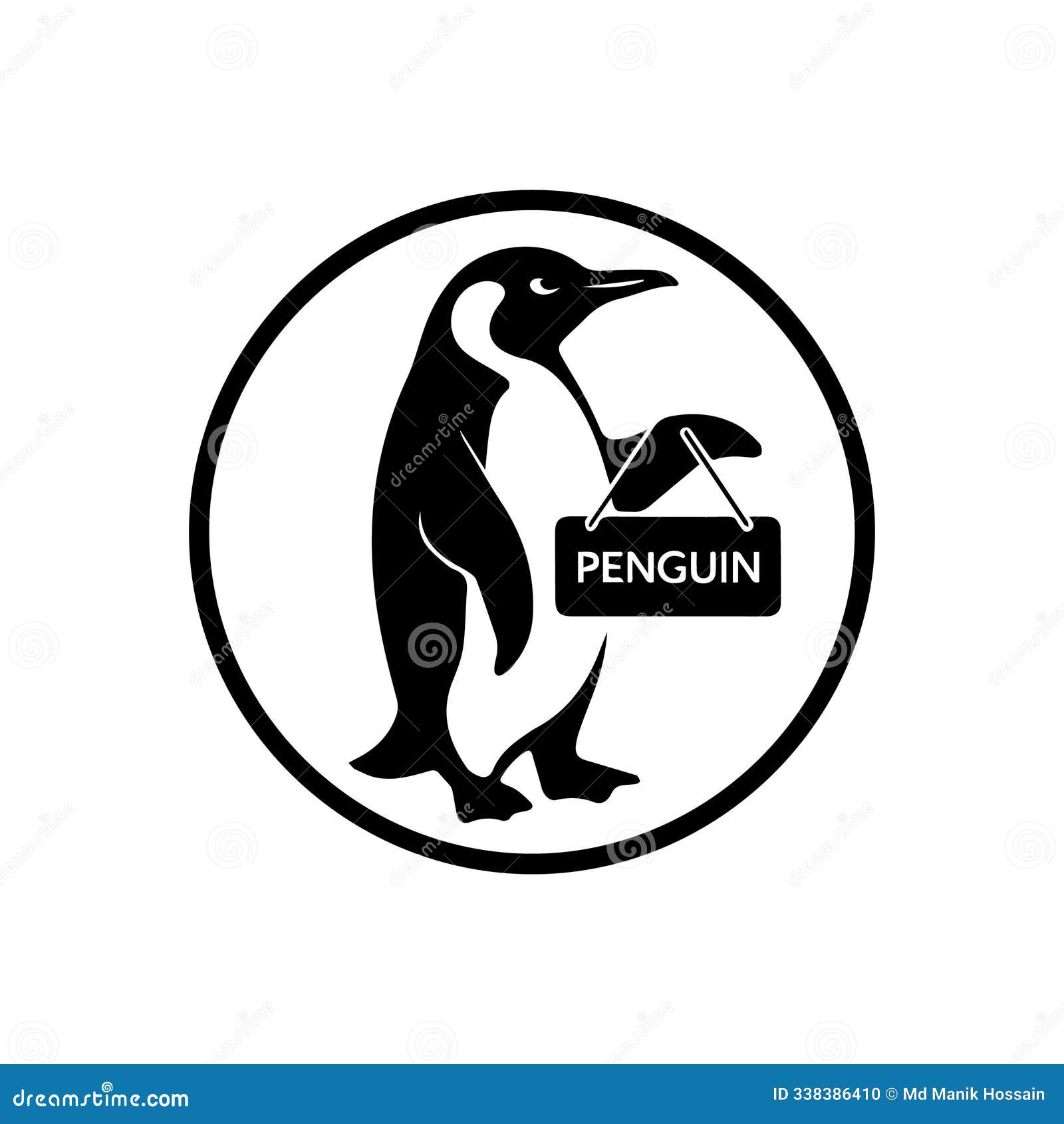 A Penguin Silhouette Is A Simple, Black-and-white Outline Of A Penguin ...