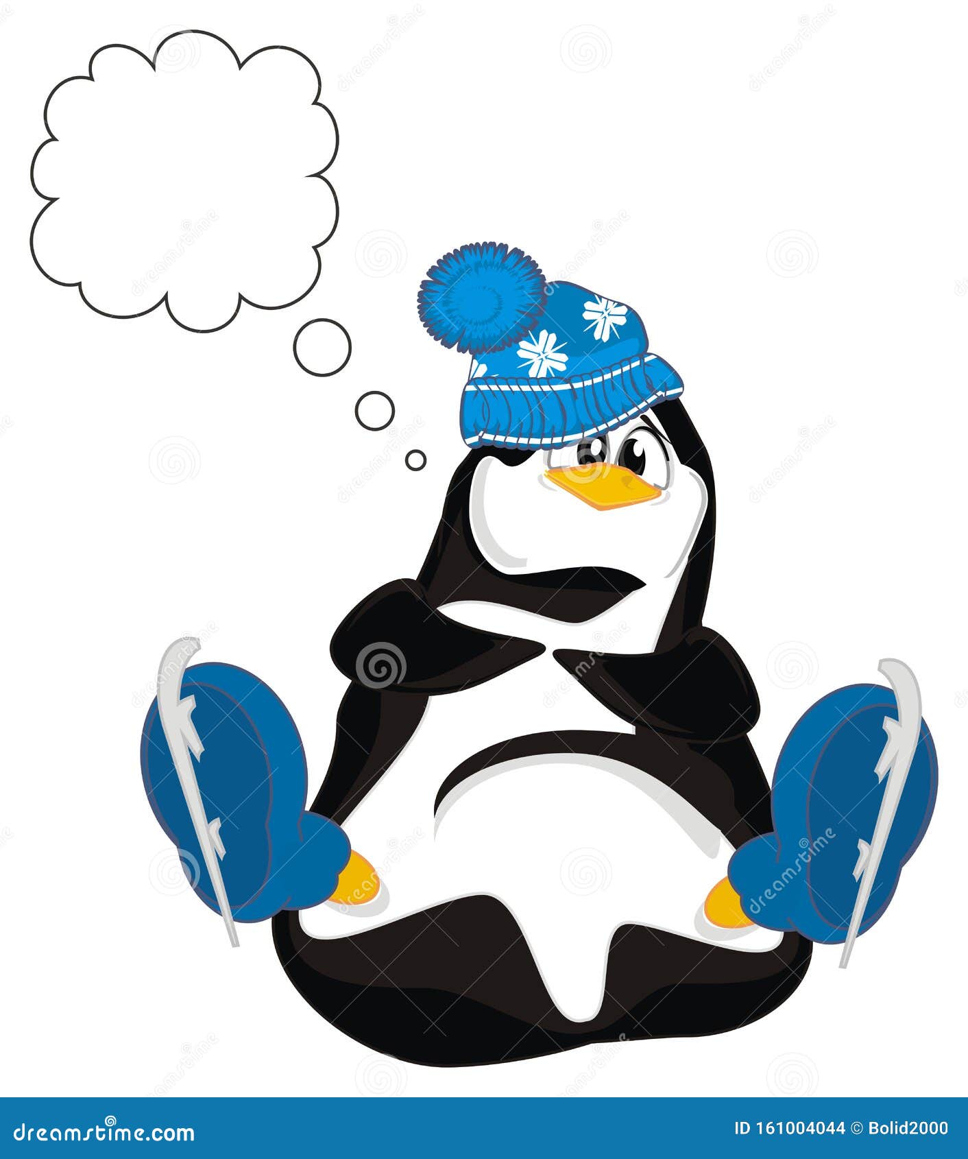 Penguin sit and think stock illustration. Illustration of wings - 161004044