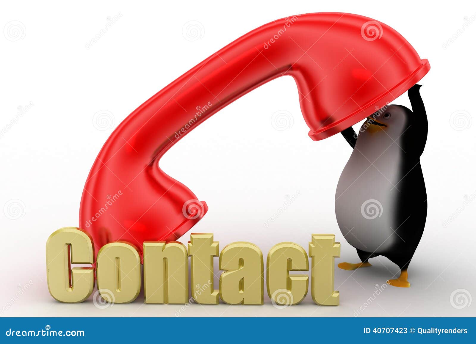 Penguin Speaking through Phone Stock Illustration - Illustration of ...