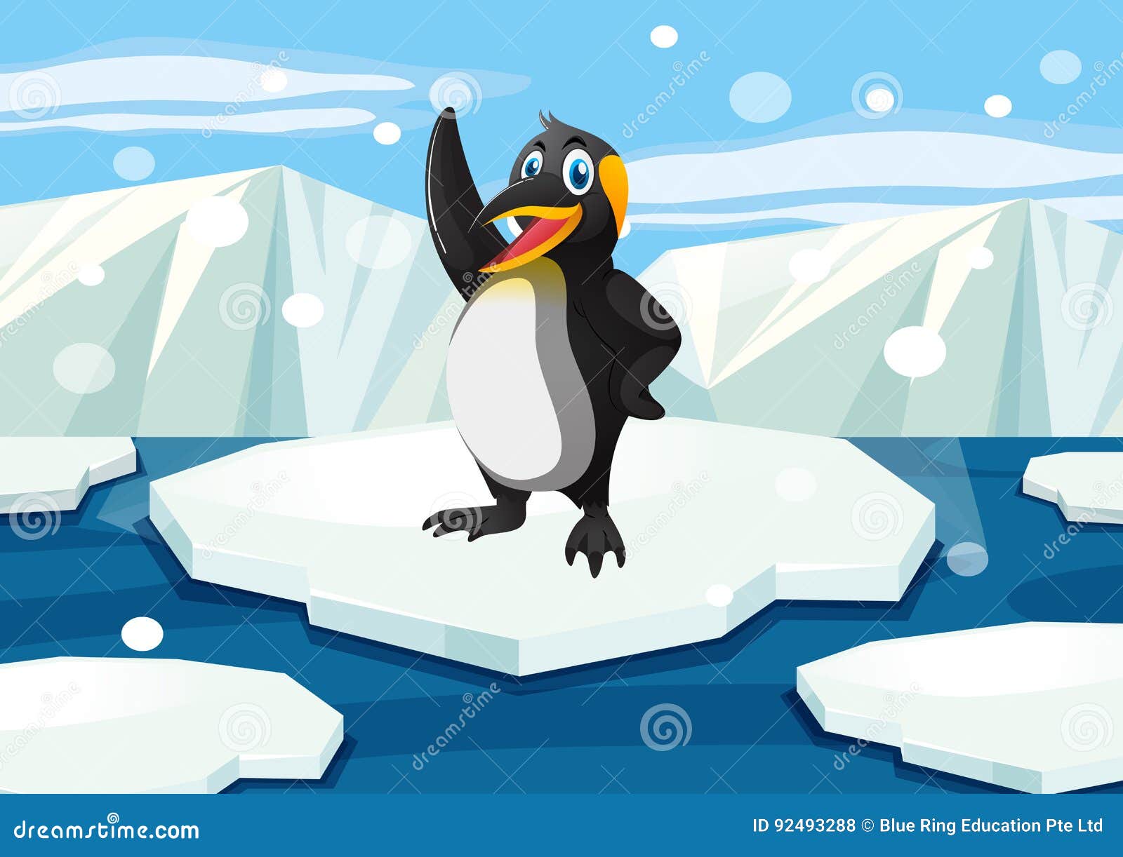 Penguin On Iceberg Vector Illustration | CartoonDealer.com #5707749