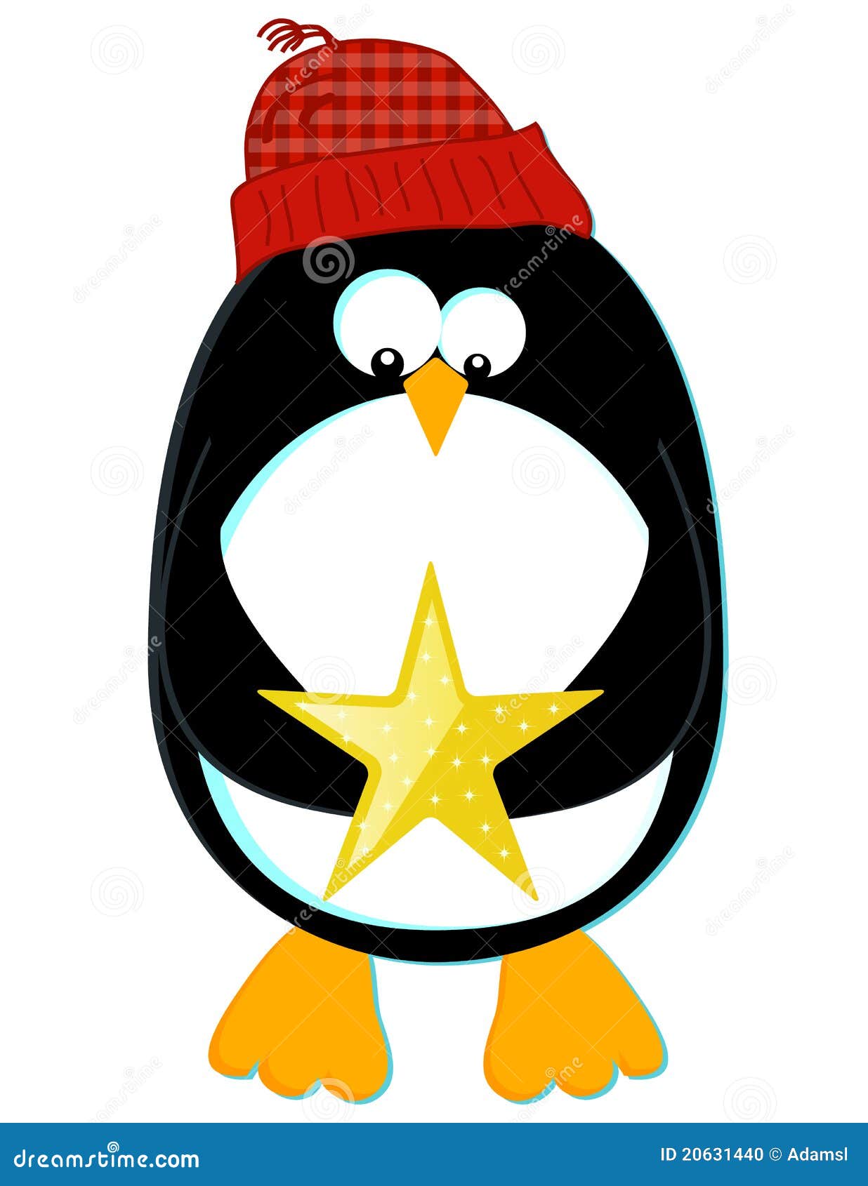 Penguin with Star stock vector. Illustration of bird - 20631440