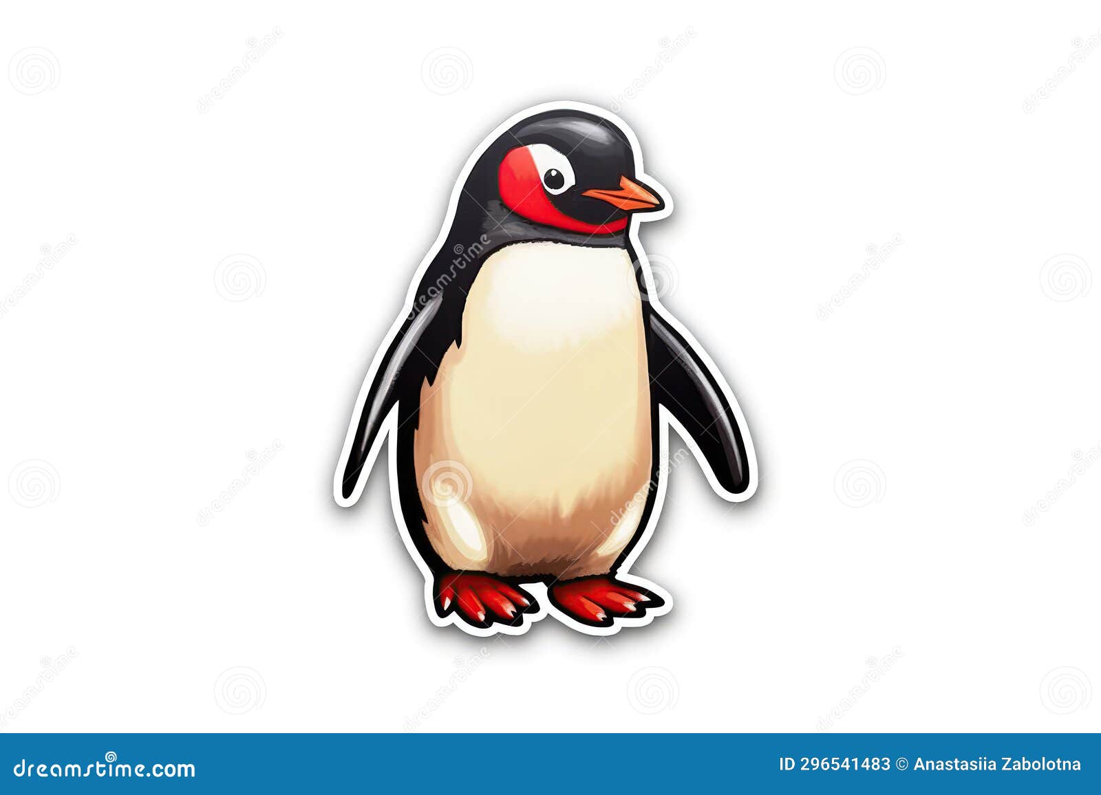 Penguin Sticker on White Background. Generative AI Stock Illustration ...