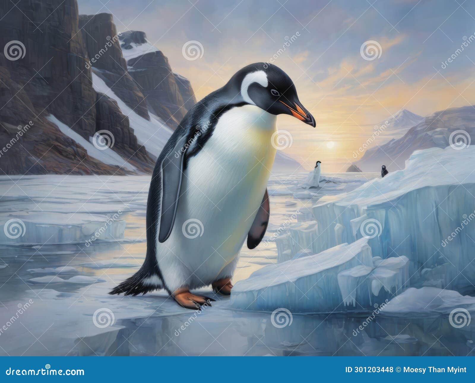 Concept of Global Warming with Penguin Suffering from Temperature ...