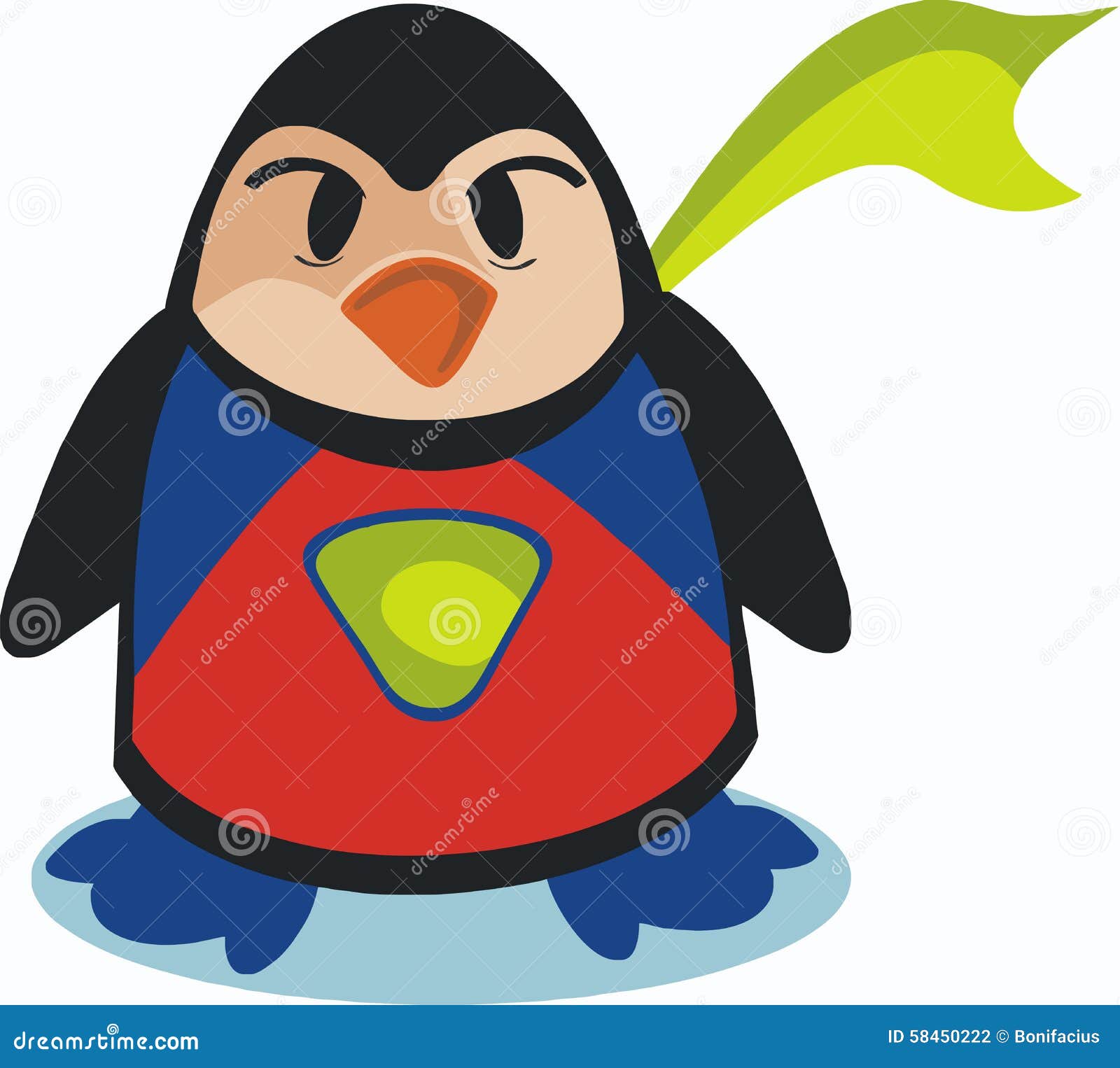 Penguin Super Hero Cartoon stock illustration. Illustration of simple ...