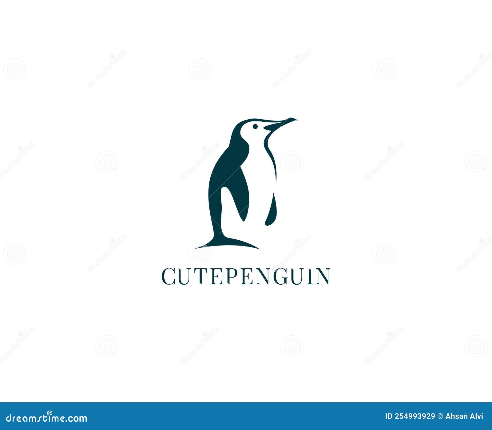 Penguin with Tie Vector Logo Design. Stock Vector - Illustration of ...
