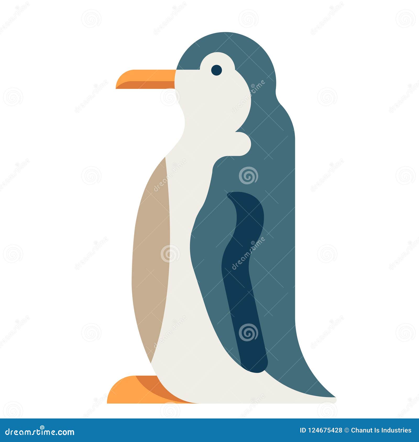 Penguin flat illustration stock vector. Illustration of nature - 124675428