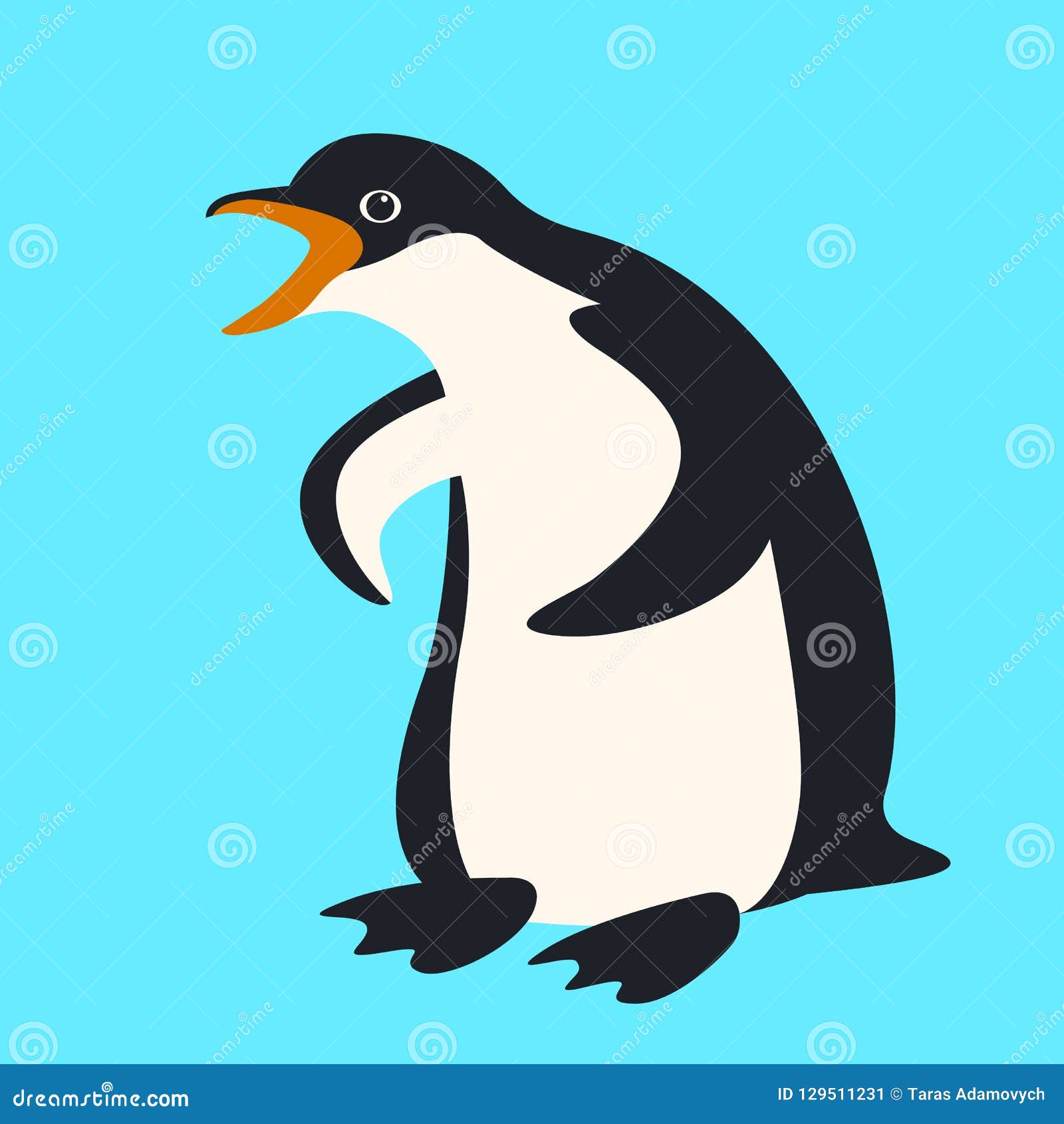 Penguin Vector Illustration Flat Style Profile Side Stock Vector ... Penguin Vector Illustration Flat Style Profile Side Stock Vector ...